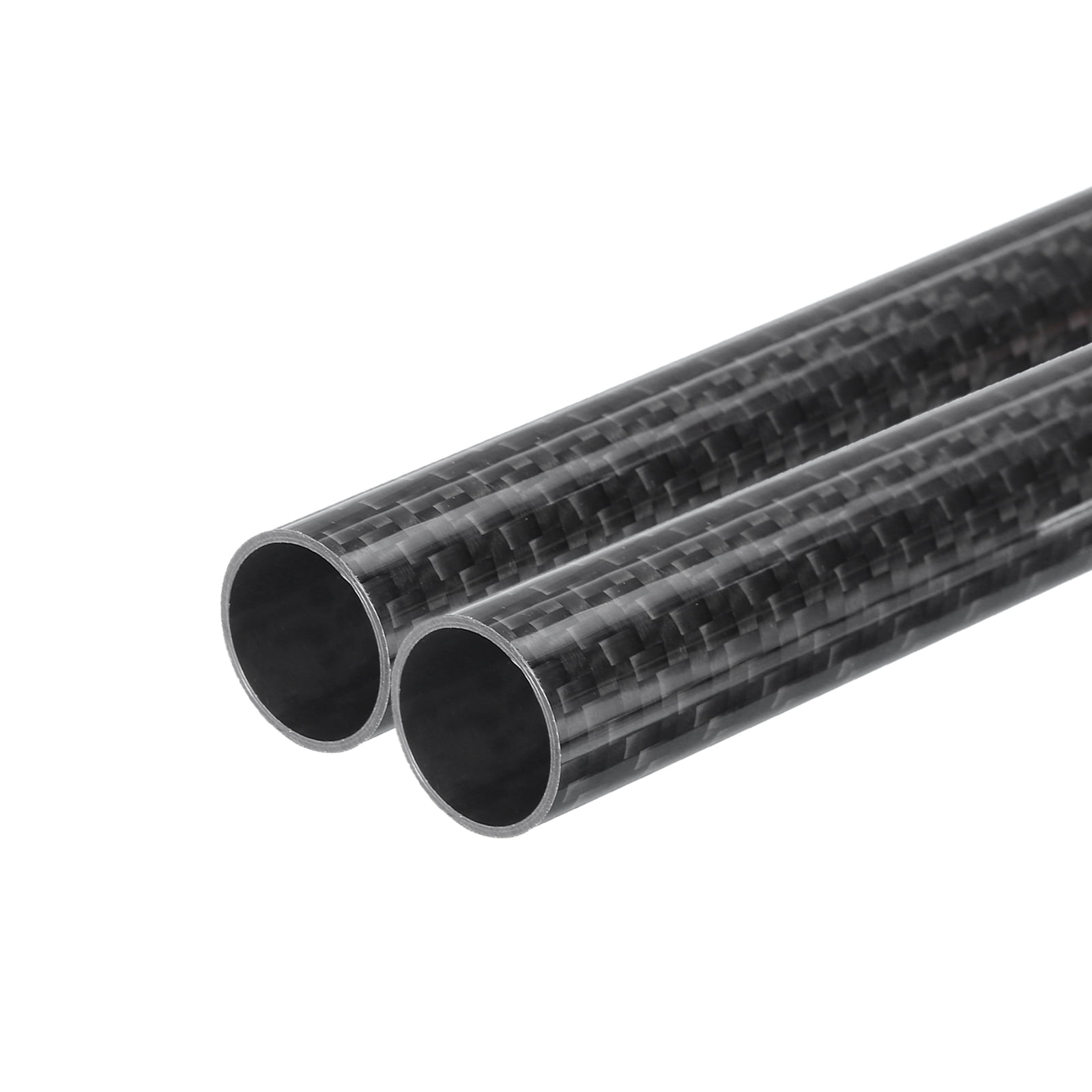 Uxcell 2Pcs Carbon Fiber Tubes 16 x 18 x 330mm Glossy Surface Rod 3K ...