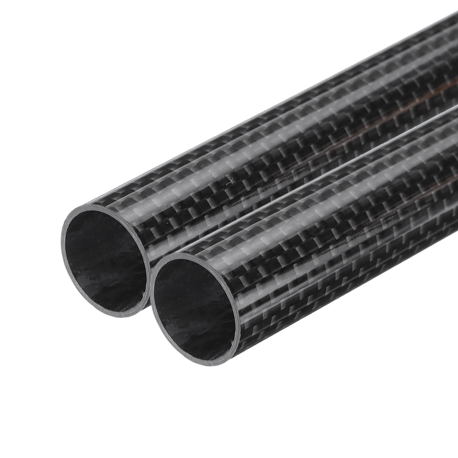 Uxcell 2Pcs Carbon Fiber Tubes 16 x 18 x 420mm Glossy Surface Rod 3K ...