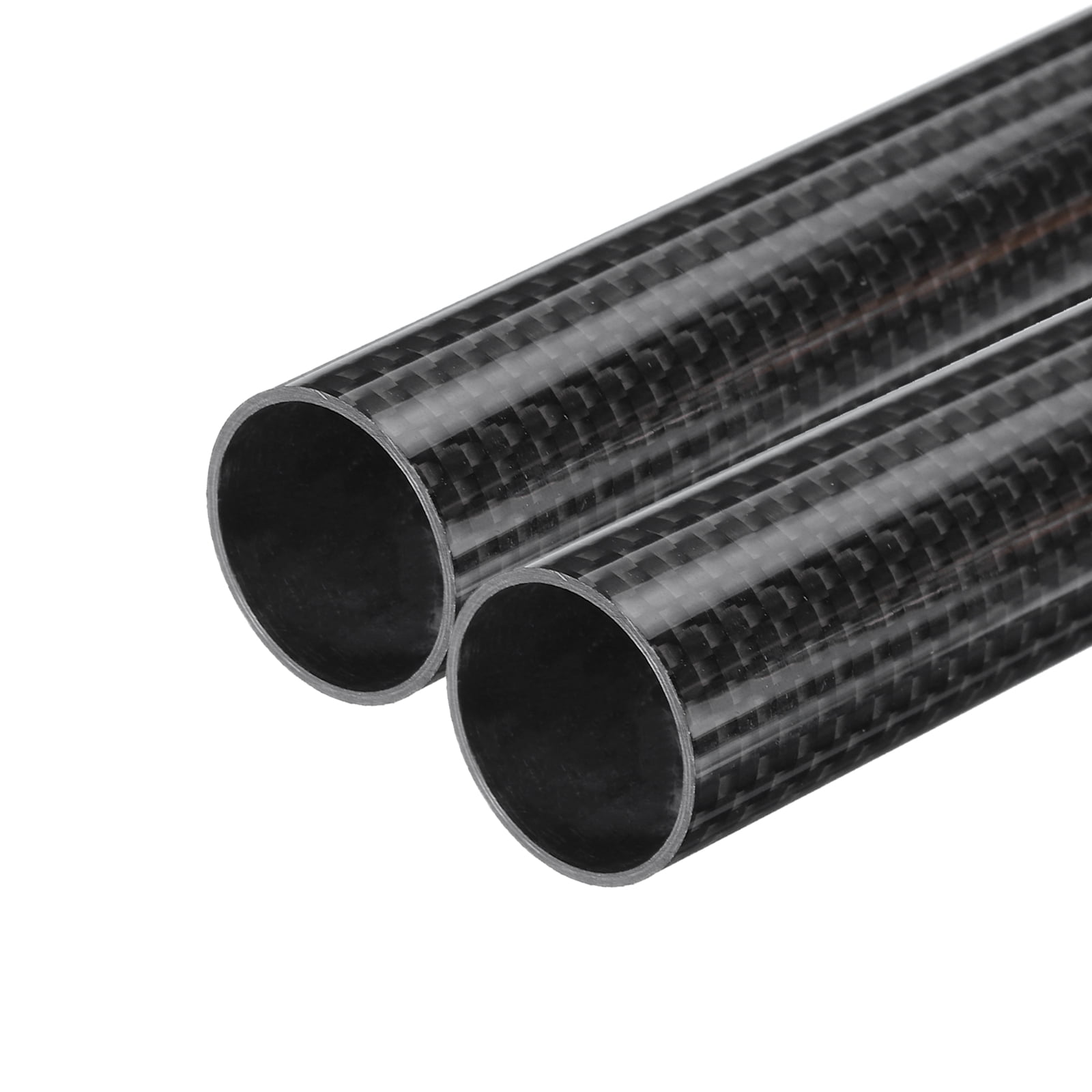 Uxcell 2Pcs Carbon Fiber Tubes 20 x 22 x 420mm Glossy Surface Rod 3K ...
