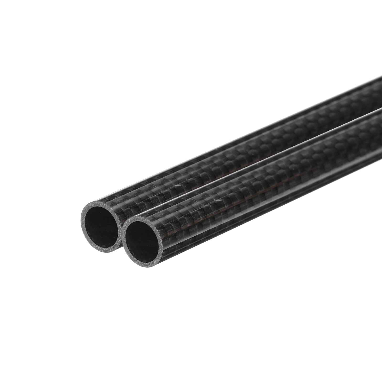 Uxcell 2Pcs Carbon Fiber Tubes 8 x 10 x 330mm Glossy Surface Rod 3K ...
