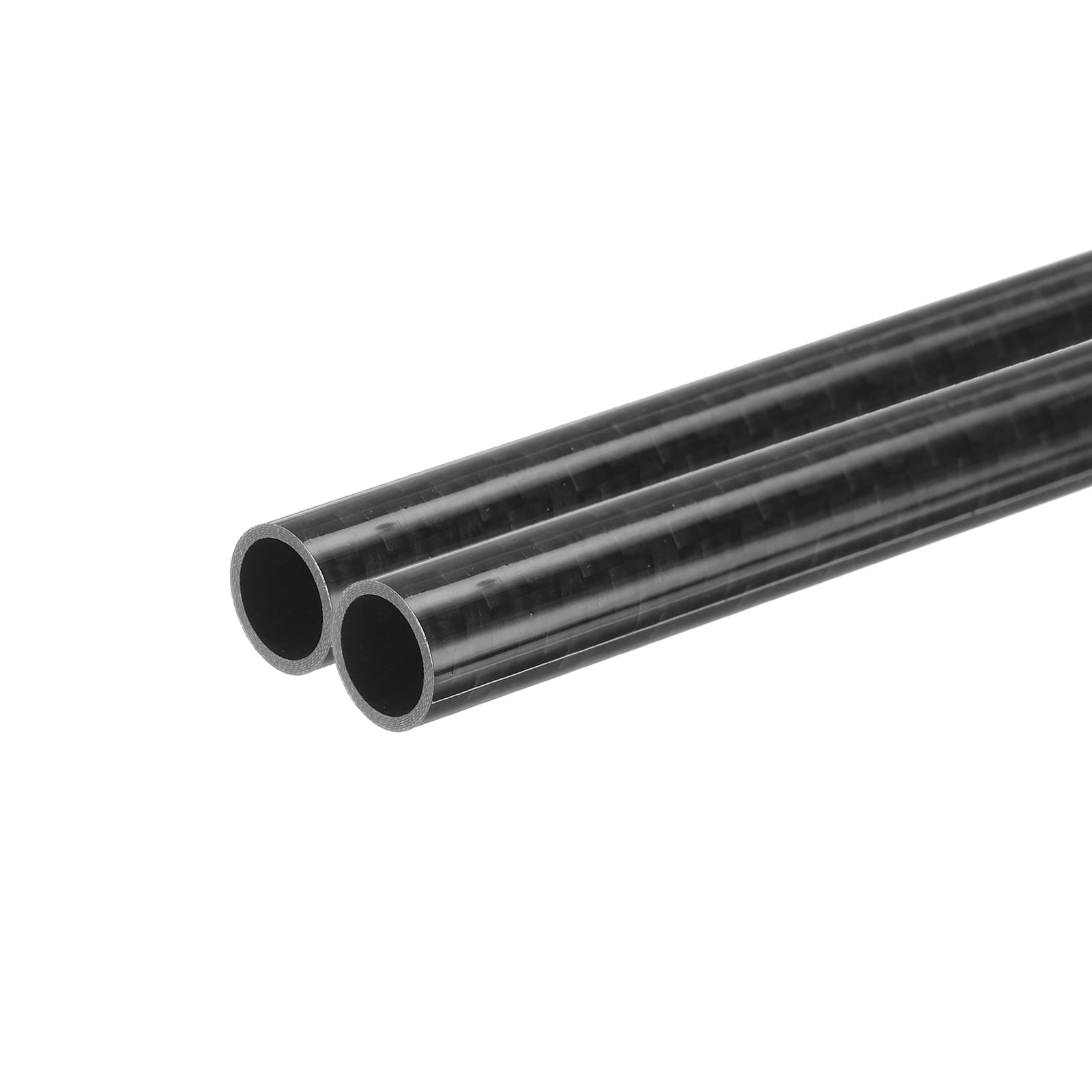 Uxcell 2Pcs Carbon Fiber Tubes 8 x 10 x 420mm Glossy Surface Rod 3K ...