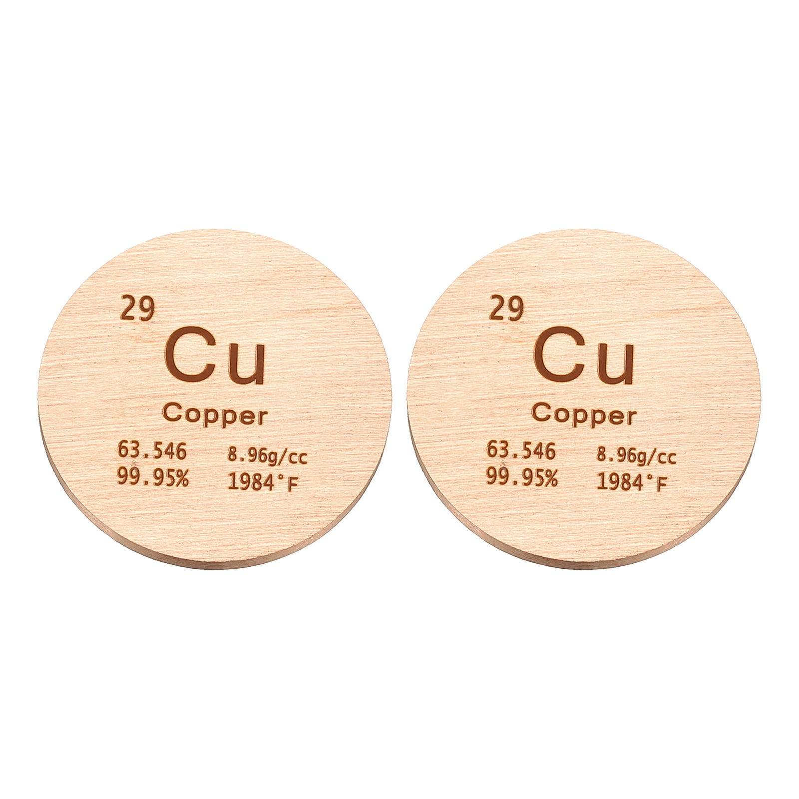 Uxcell 2Pcs Copper Disc, 1 inch Cu Density Circle Sheets Plates High ...