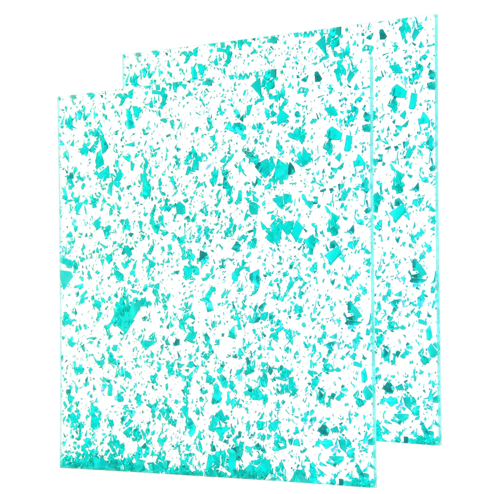 Uxcell 2Pcs Cyan Glitter Acrylic Sheets 1/8" Thickness 12"x12 ...