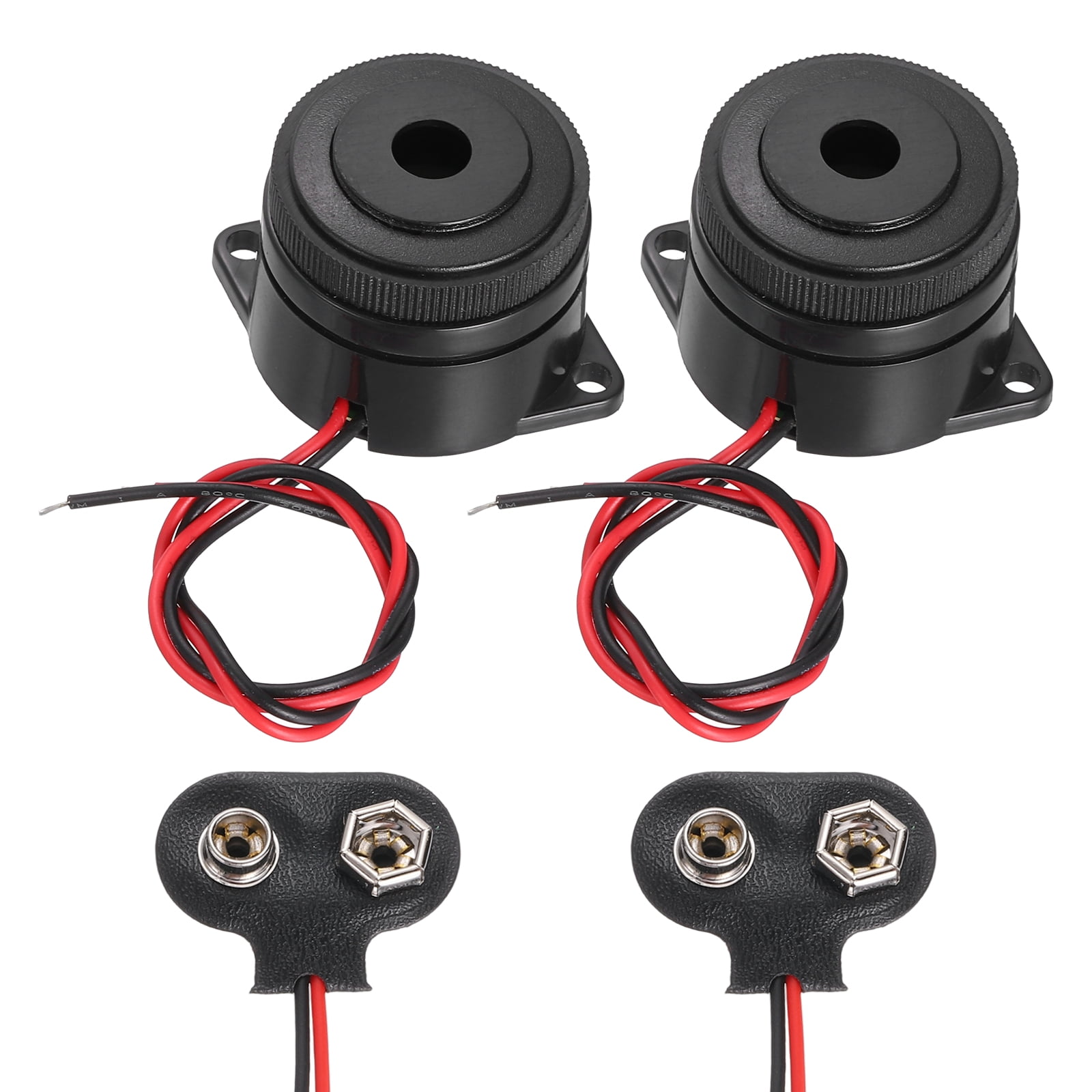 Uxcell 2Pcs DC3-24V 100dB 3500Hz Electronic Piezo Buzzer Alarm Sounder ...