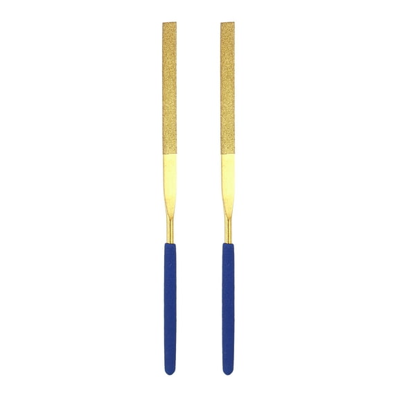 Uxcell 2Pcs Diamond File 3 x 140mm 120 Grit Diamond Needle Gold Files ...