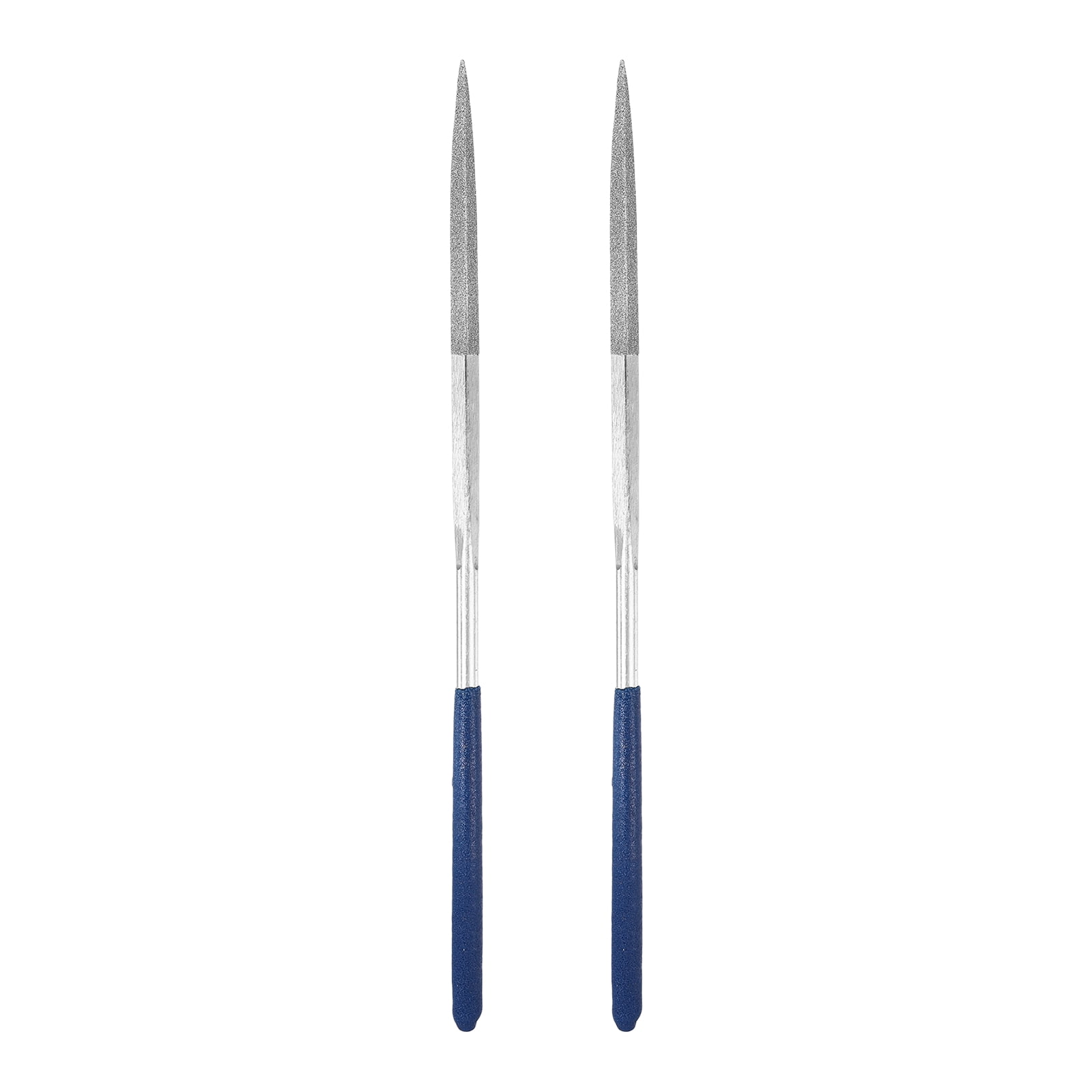 Uxcell 2Pcs Diamond File 4 x 160mm 100 Grit Diamond Needle Silver Files ...