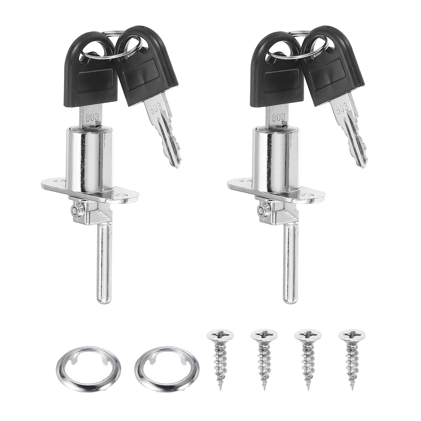 Uxcell 2Pcs Drawer Lock with Keys, 16mm(5/8") Alloy Lock Cylinder File ...