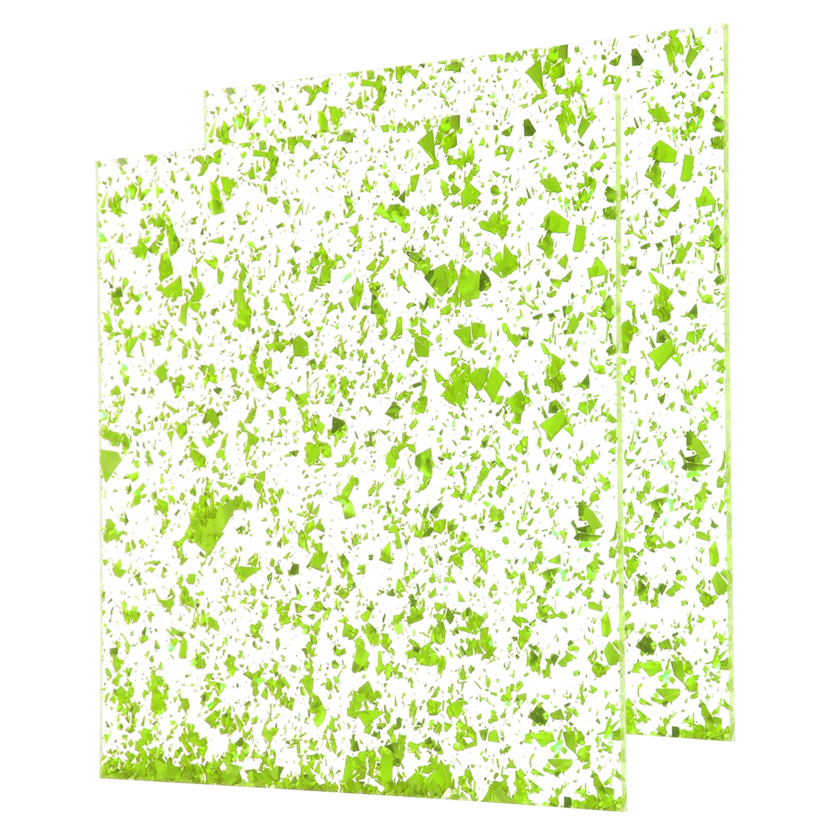 Uxcell 2Pcs Green Glitter Acrylic Sheets 1/8" Thickness 12"x12 ...