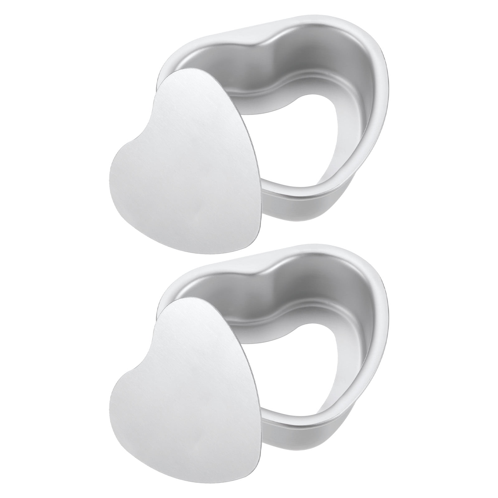 Uxcell 2Pcs Heart Shaped Cake Pan with Removable Loose Bottom 3 ...