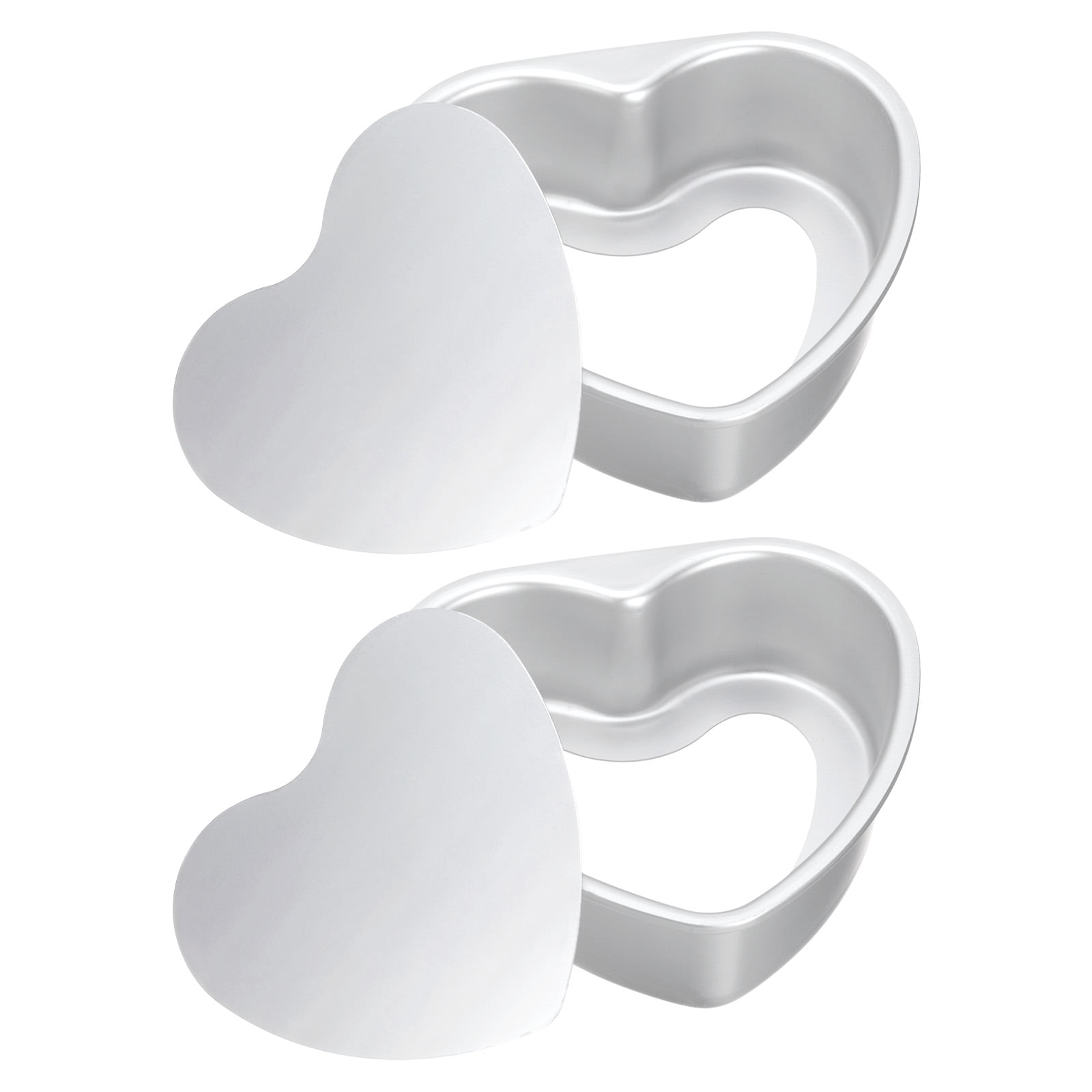 Uxcell 2Pcs Heart Shaped Cake Pan with Removable Loose Bottom 6 ...
