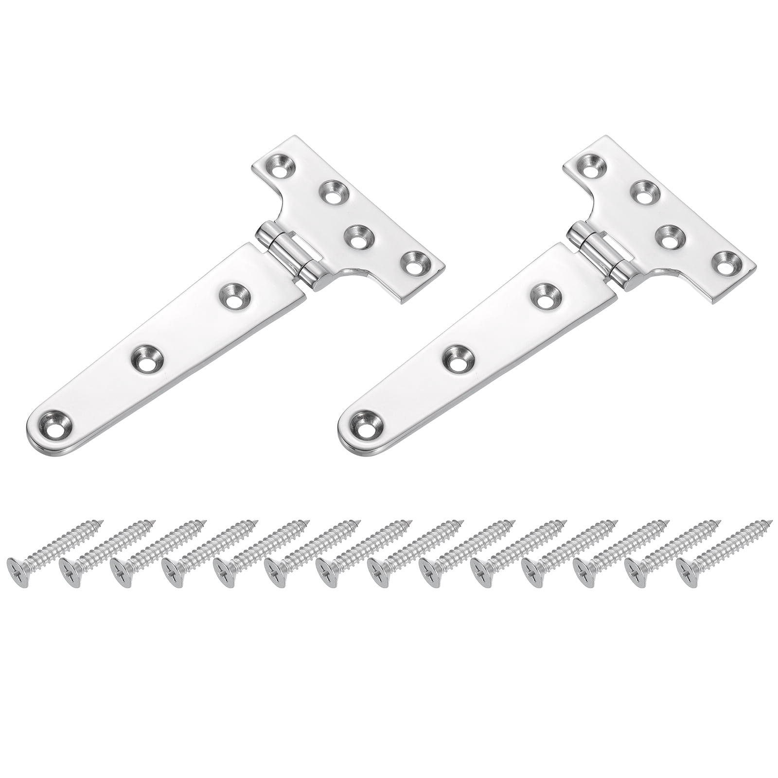 Uxcell 2Pcs Heavy Duty t Hinges, Stainless Steel 6" x 3" Marine Grade t ...