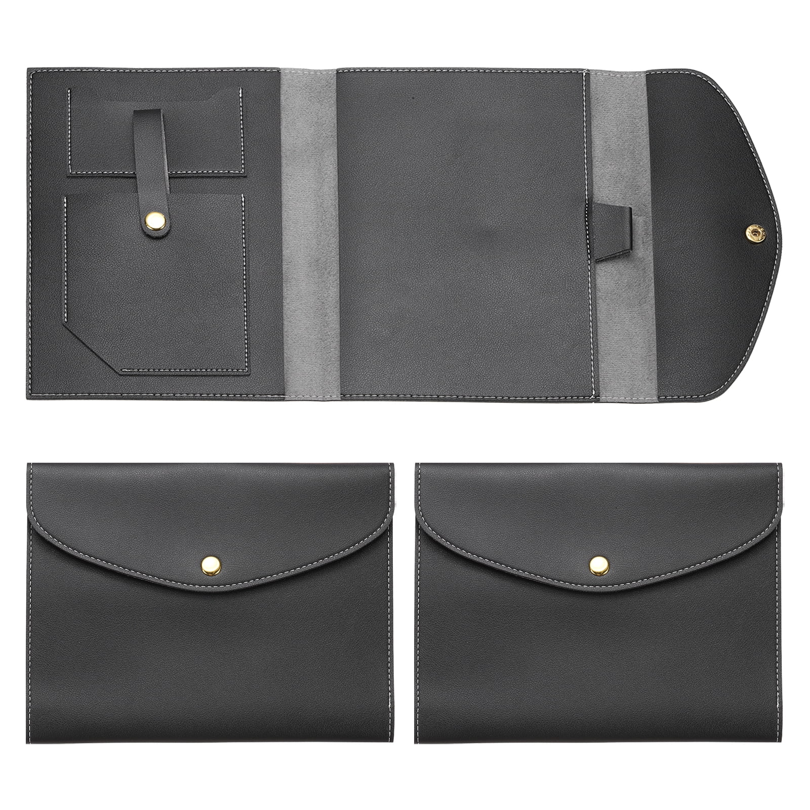 Uxcell 2Pcs Leather A5 Notebook Cover for Business Cards Documents with ...