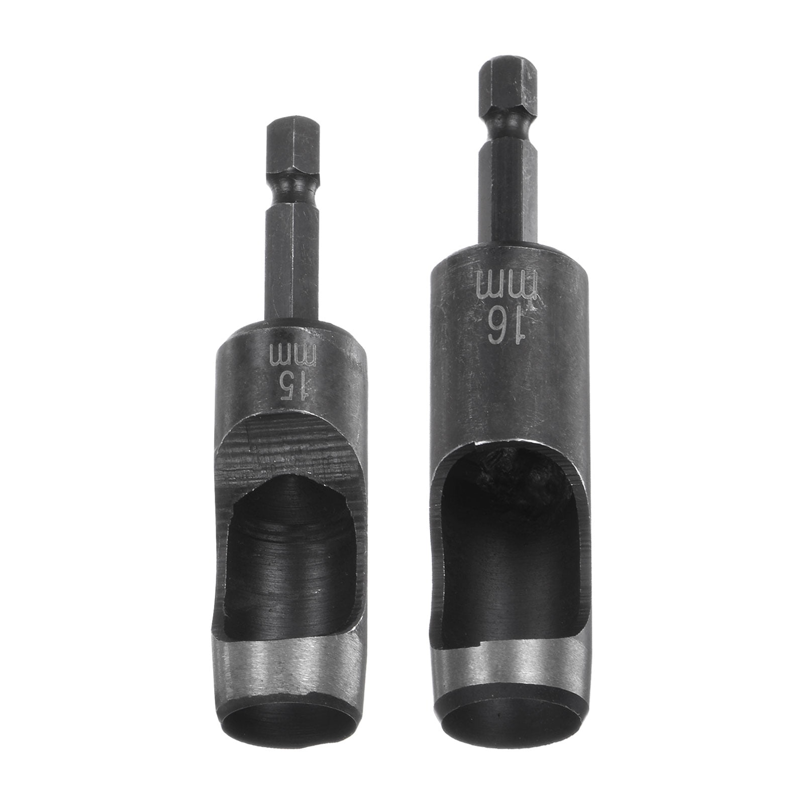 Uxcell 2Pcs Leather Hollow Punch Hex Shank for Drills, 15/16mm Dia Hole ...