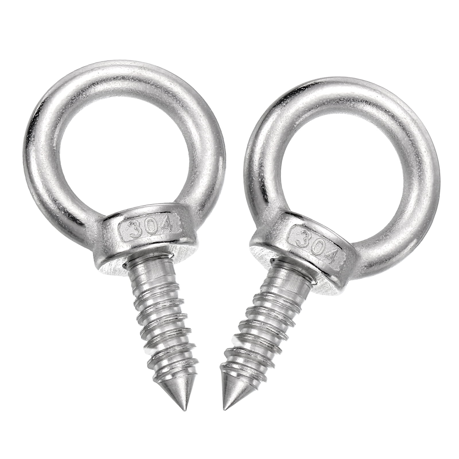 Uxcell 2Pcs M10x30mm Eye Hooks 2.8x1.6x1.6