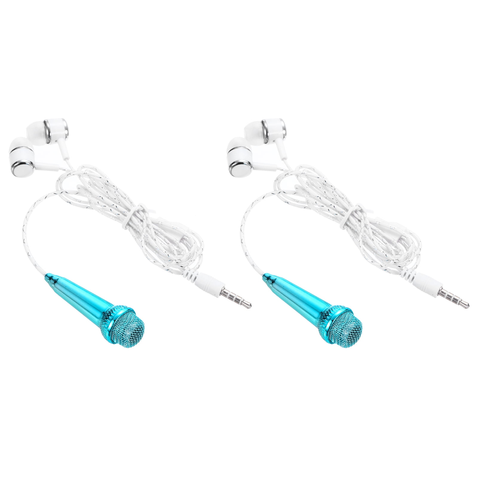 2Pcs Mini Microphone Tiny Microphone with Earphone for Singing Light ...