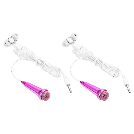 2Pcs Mini Microphone Tiny Microphone with Earphone for Singing Notebook ...