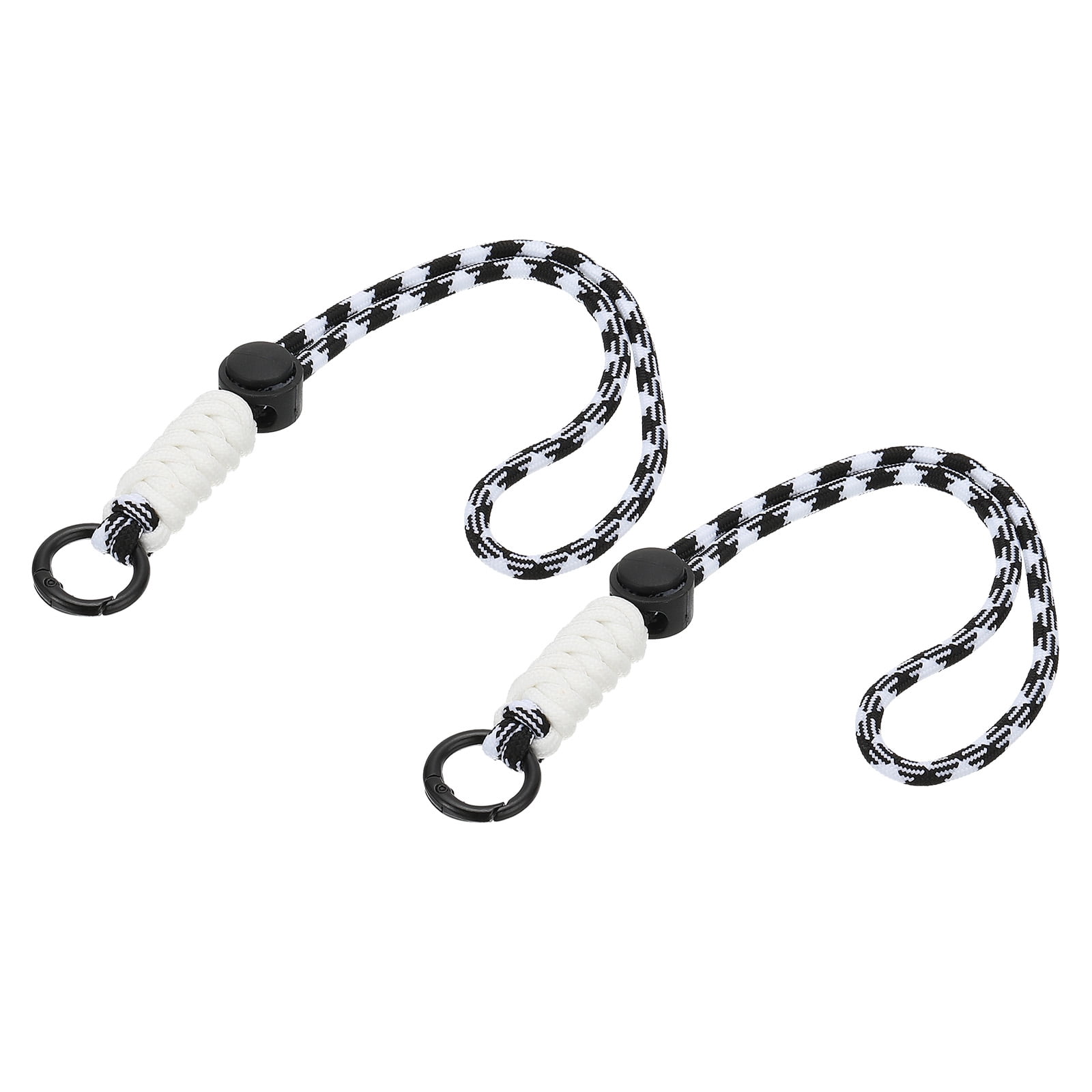 Uxcell 2Pcs Paracord Lanyard Keychain with Spring Ring, Wavy Design ...