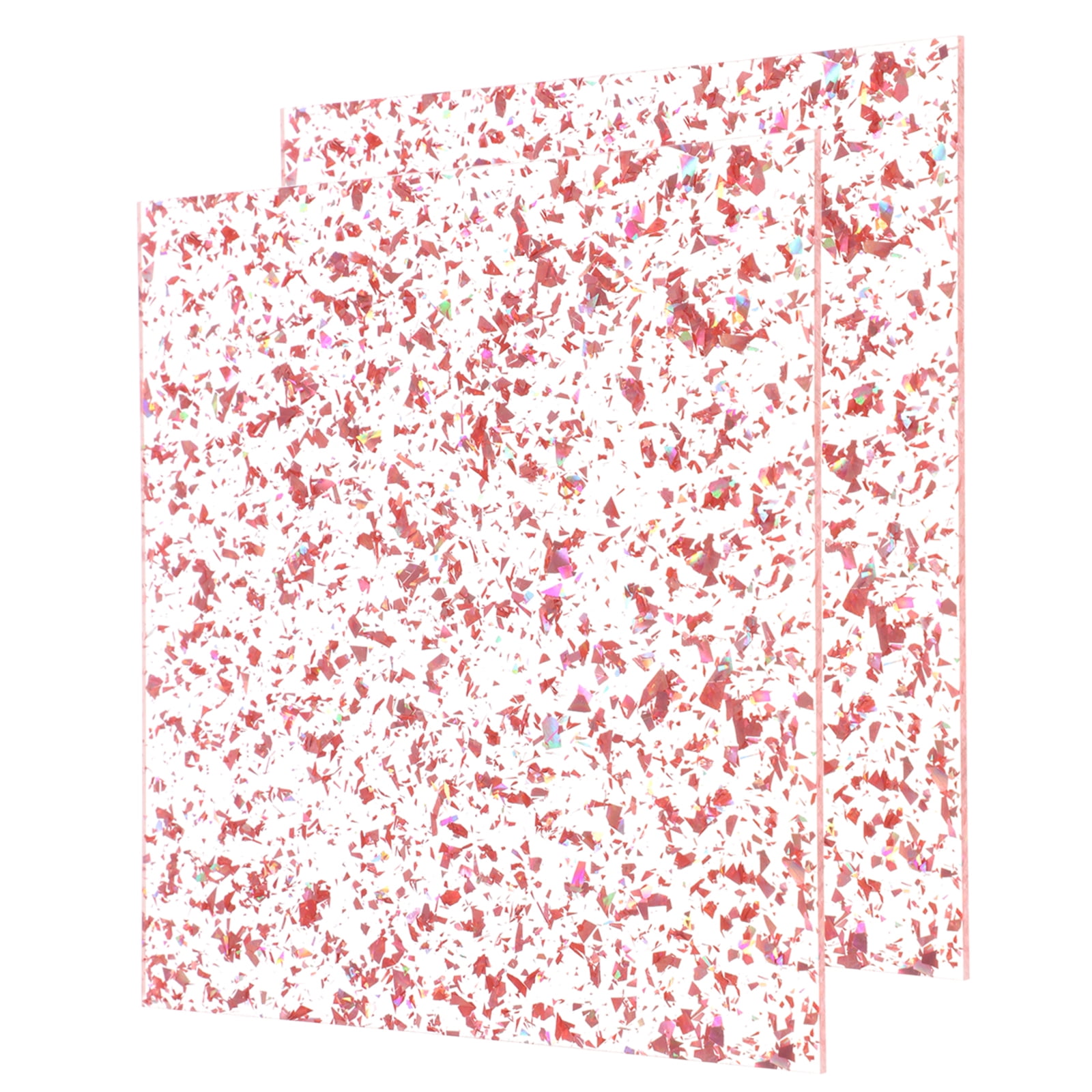 Uxcell 2Pcs Pink Glitter Acrylic Sheets 1/8" Thickness 8"x8 ...