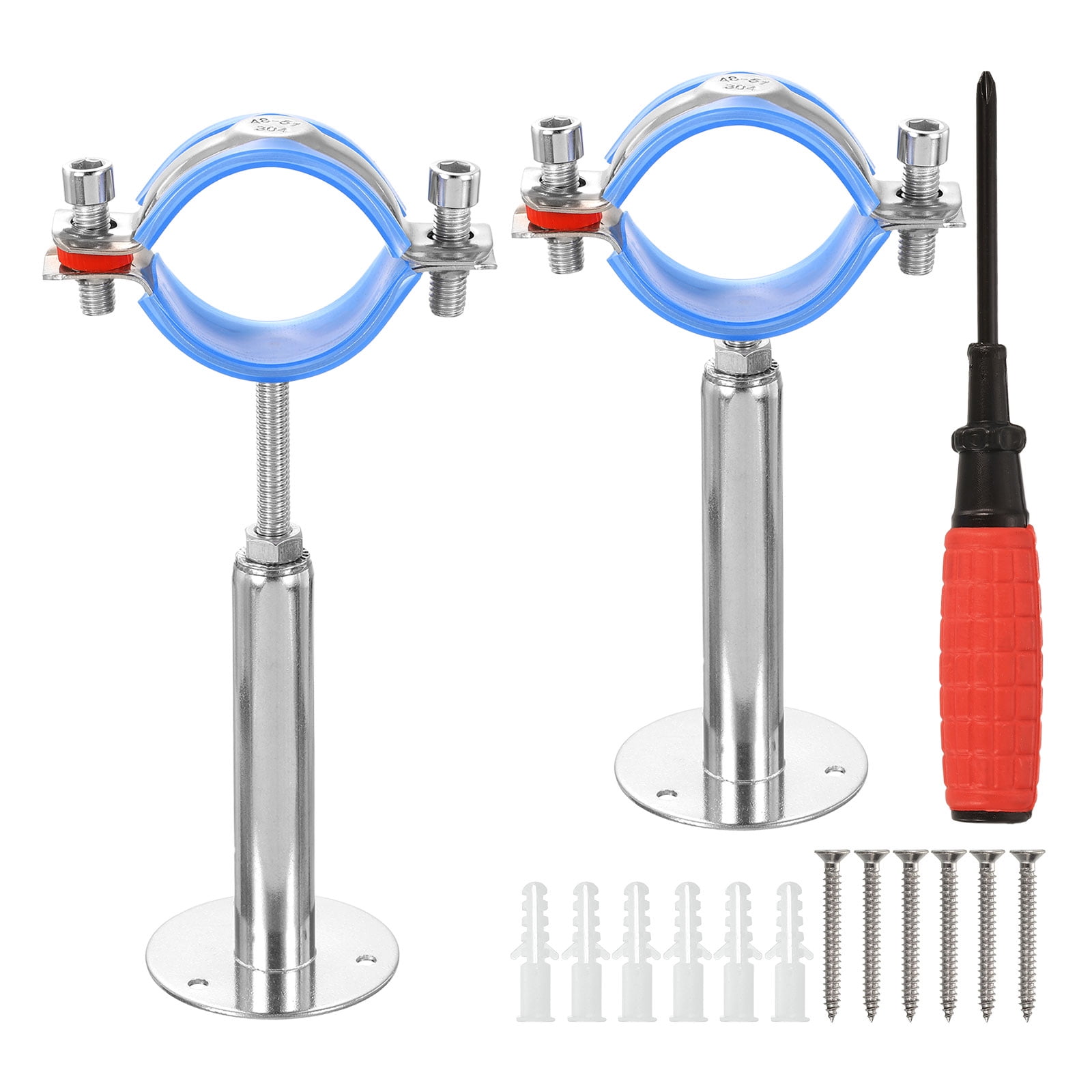 Uxcell 2Pcs Pipe Support, Wall Mount Ceiling Mount Pipe Support Bracket ...