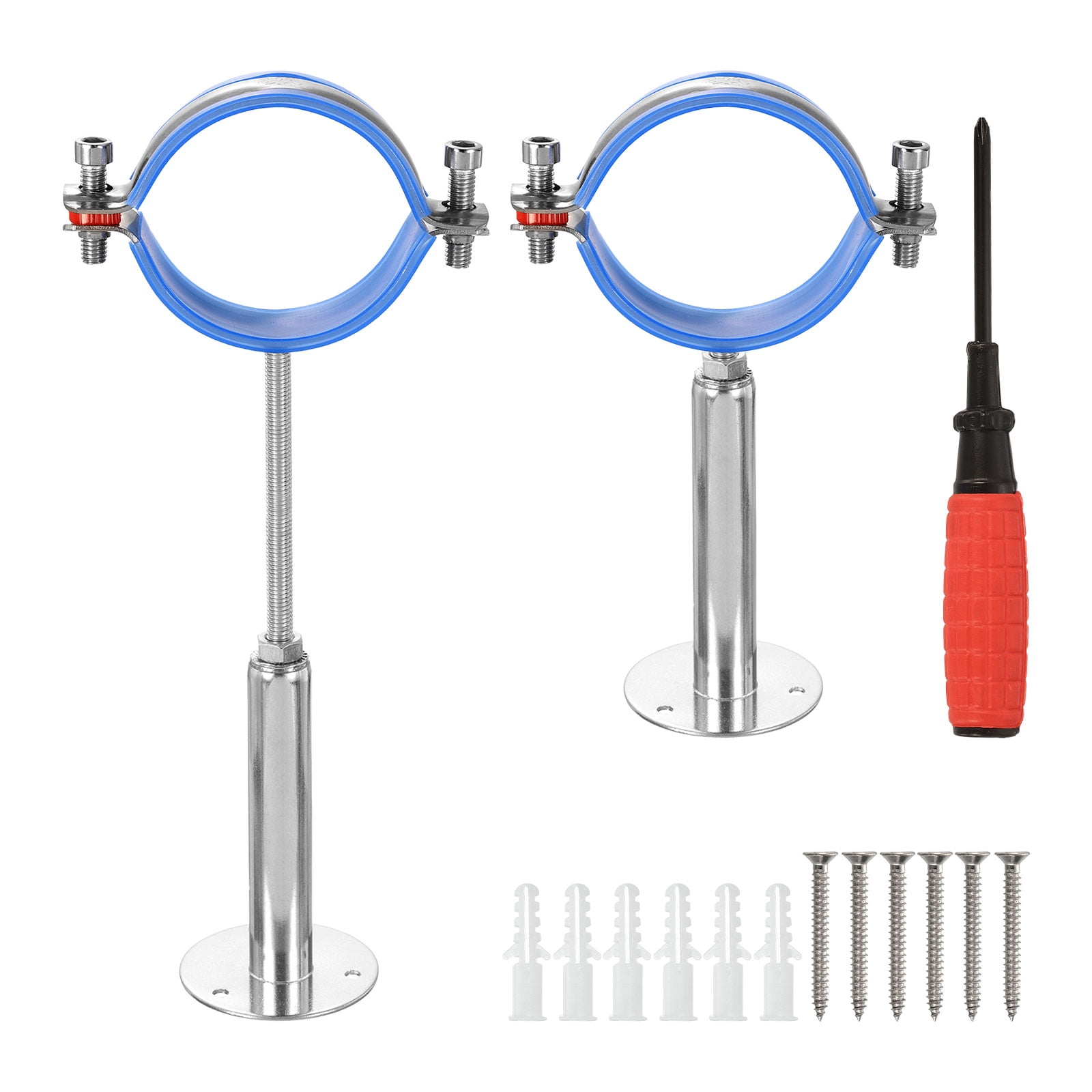 Uxcell 2Pcs Pipe Support, Wall Mount Ceiling Mount Pipe Support Bracket, Adjustable Height 100 ...