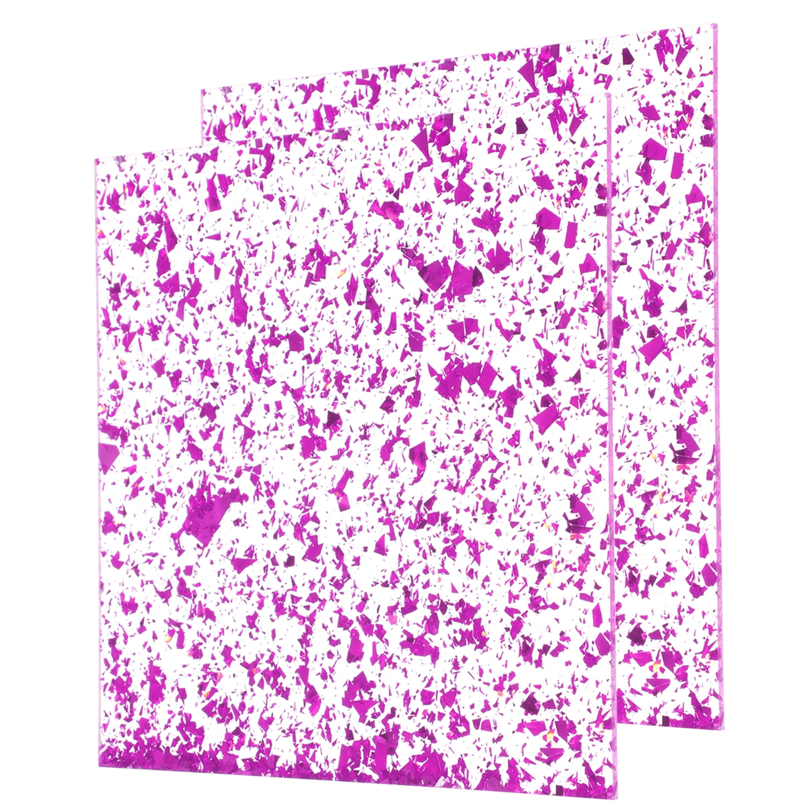 Uxcell 2Pcs Purple Glitter Acrylic Sheets 1/8" Thickness 8"x8 ...