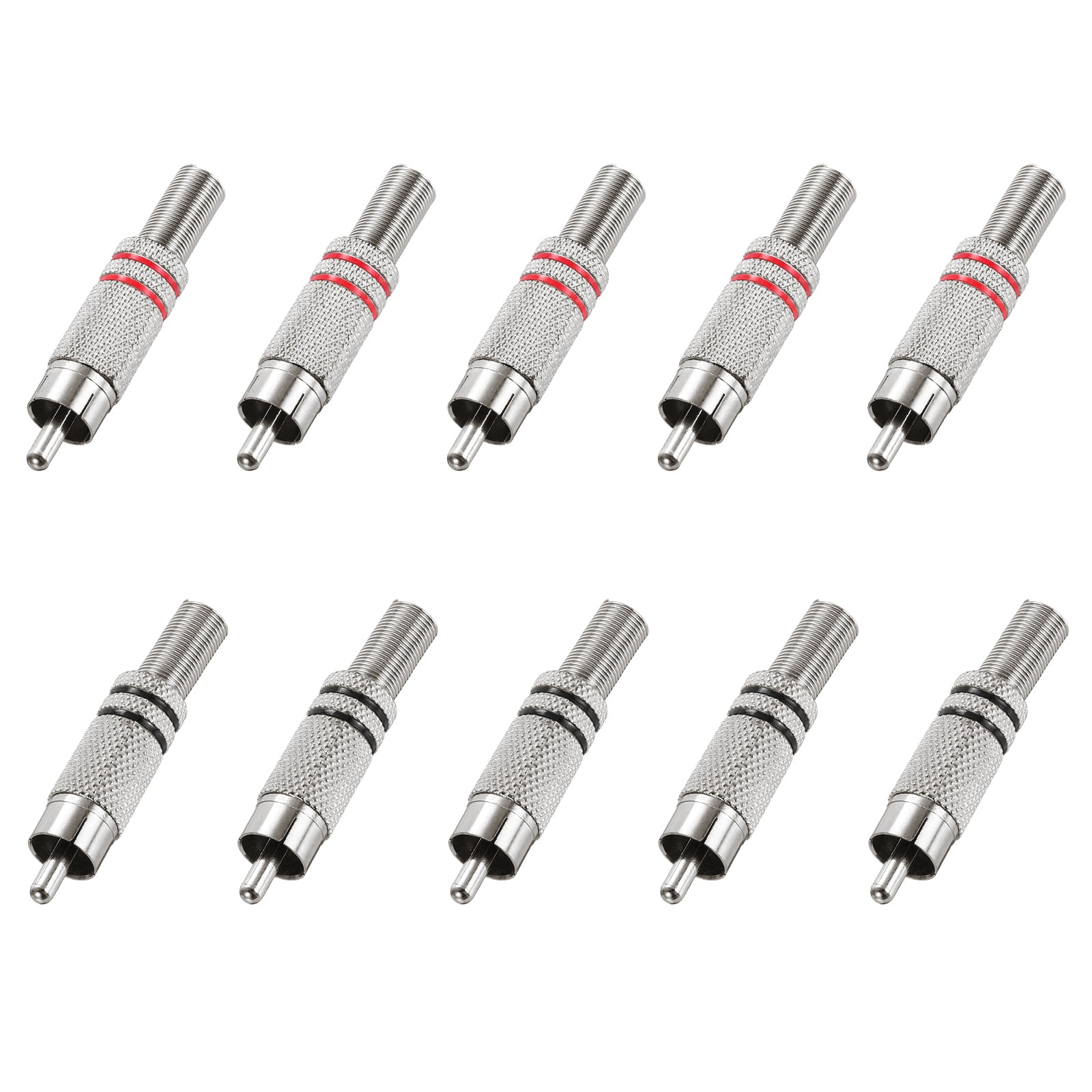 Uxcell 2Pcs RCA to Speaker Wire Connector, RCA Solder Male Silver ...