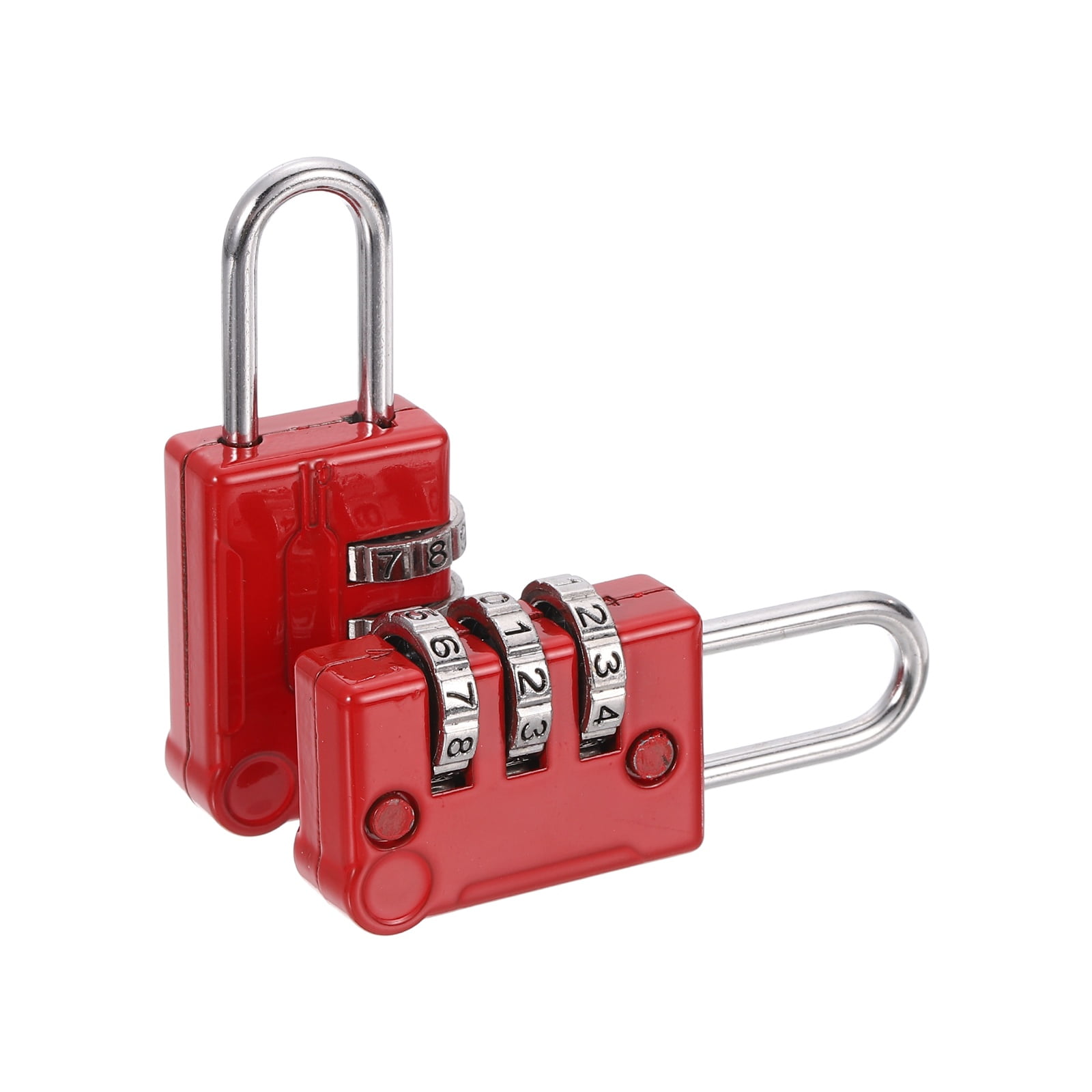 Uxcell 2Pcs Resettable 3 Digit Combination Lock, (56 x 24mm, Red ...