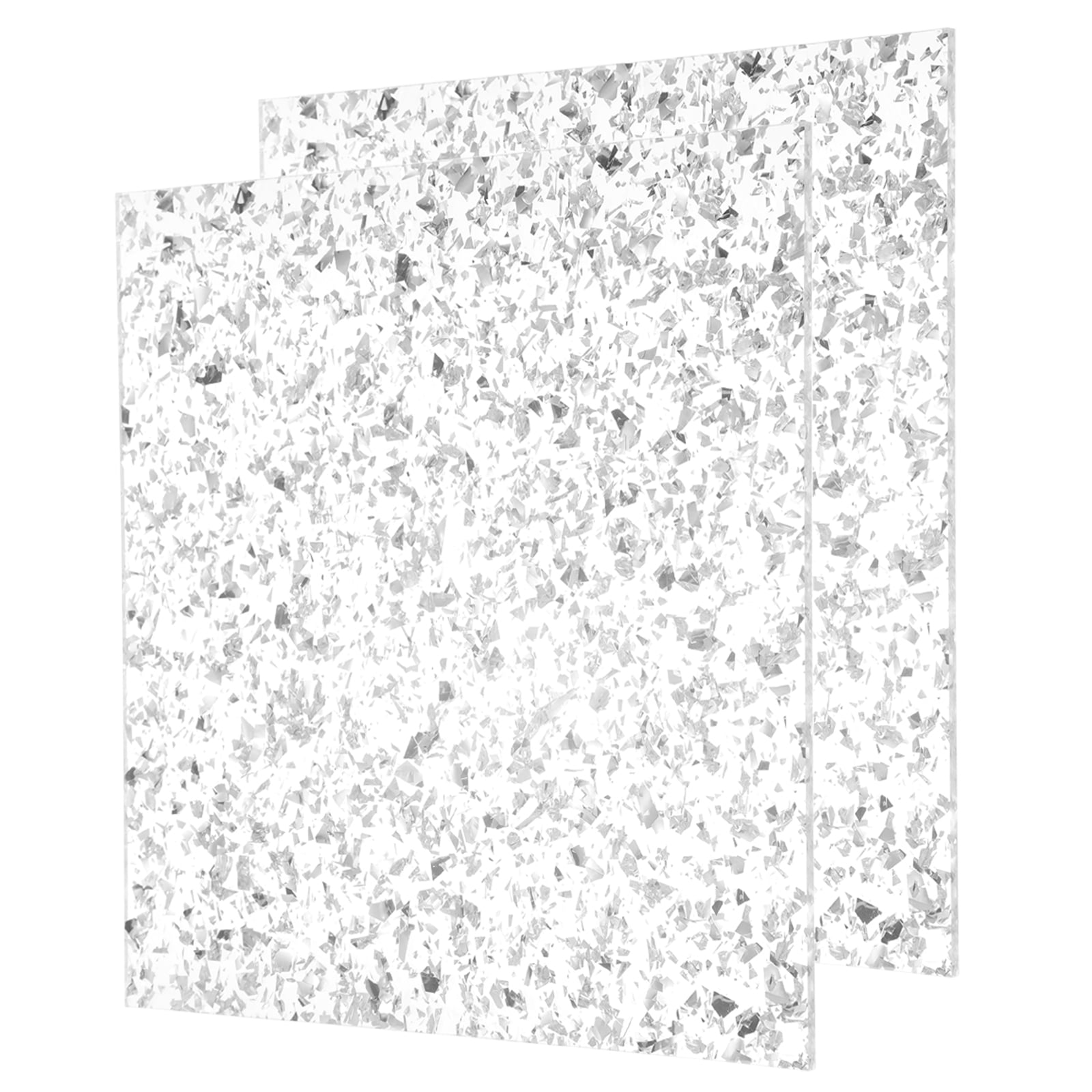 Uxcell 2Pcs Silver Glitter Acrylic Sheets 1/8" Thickness 12"x12 ...