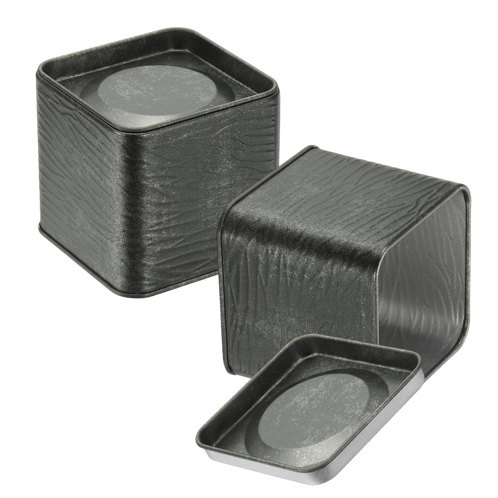 Uxcell 2Pcs Square Tin Can, 2.95inch Metal Empty Storage Container ...
