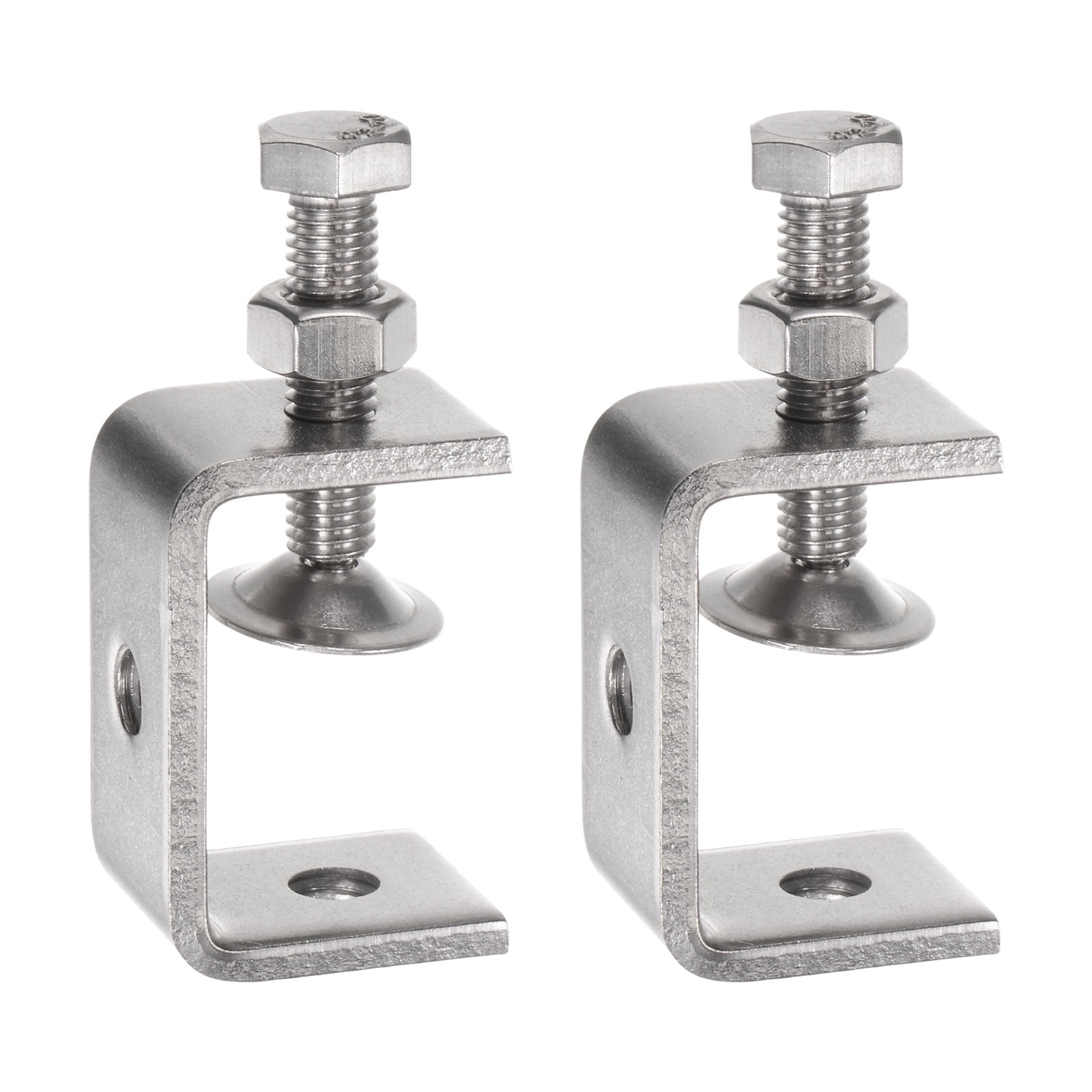 Uxcell 2Pcs Stainless Steel C Clamps 1 7/8" Wide Jaw Opening Metal U ...
