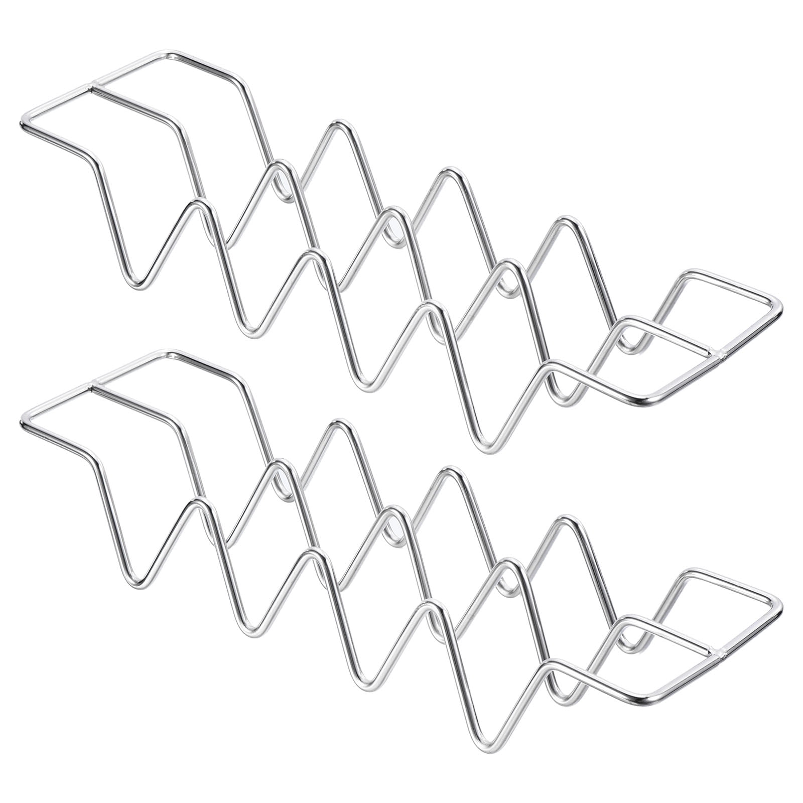 Uxcell 2Pcs Stainless Steel Taco Holder with Handles, Wave-Shaped Taco ...
