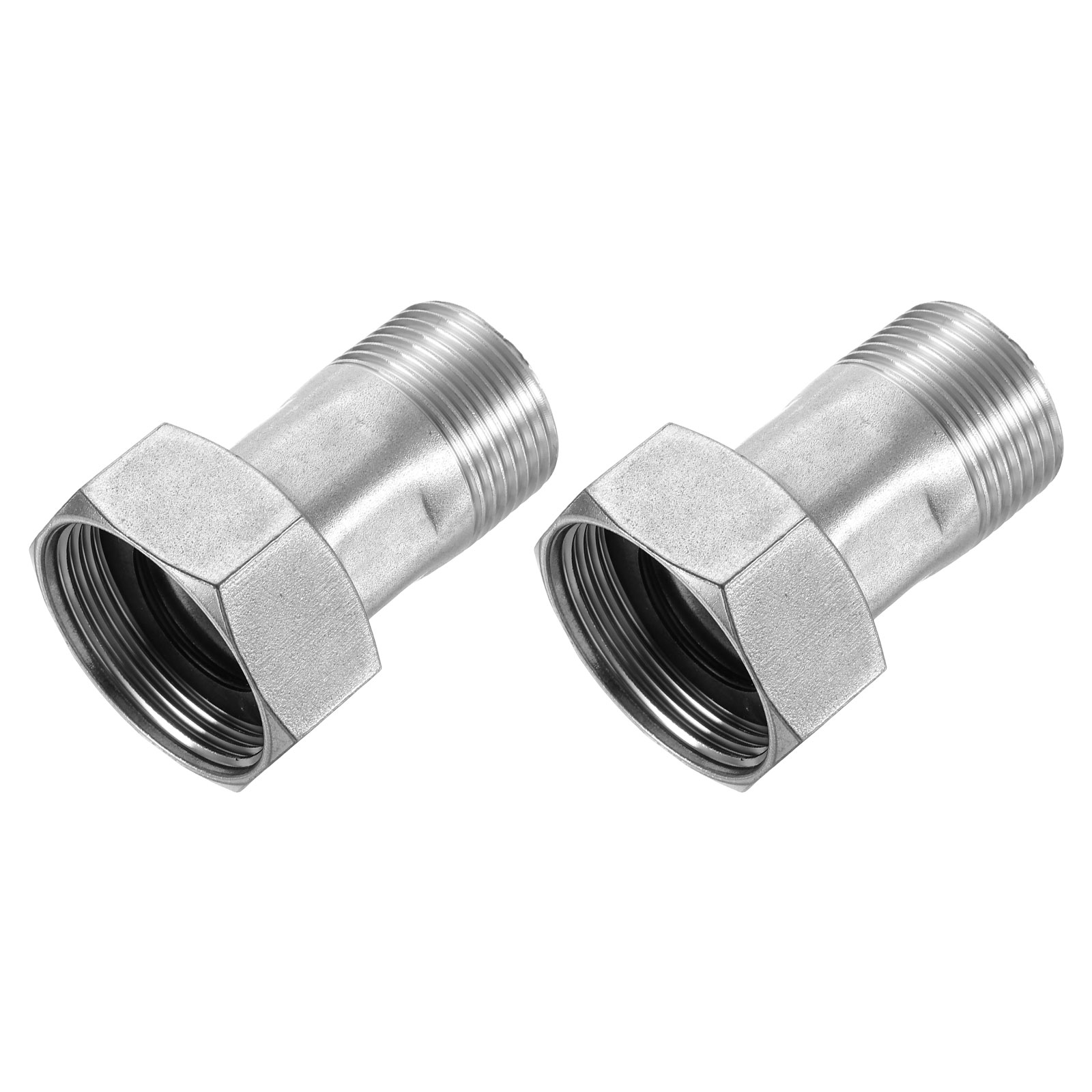 Uxcell 2Pcs Stainless Steel Water Meter Pipe Fitting, G1" Male x G1-1/4 ...