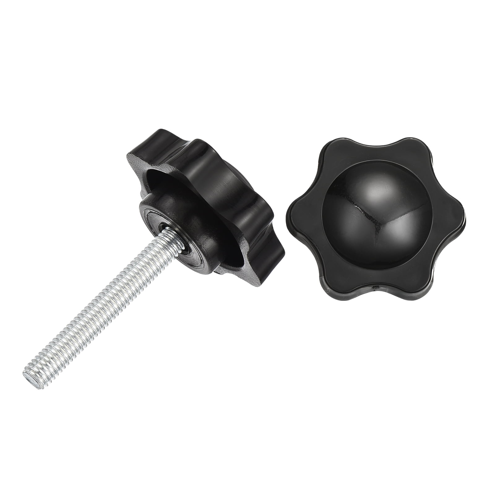 Uxcell 2Pcs Star Knobs, M6x40mm Plastic Hex Shaped Clamping Handle Screw Knobs, Hand Tightening ...