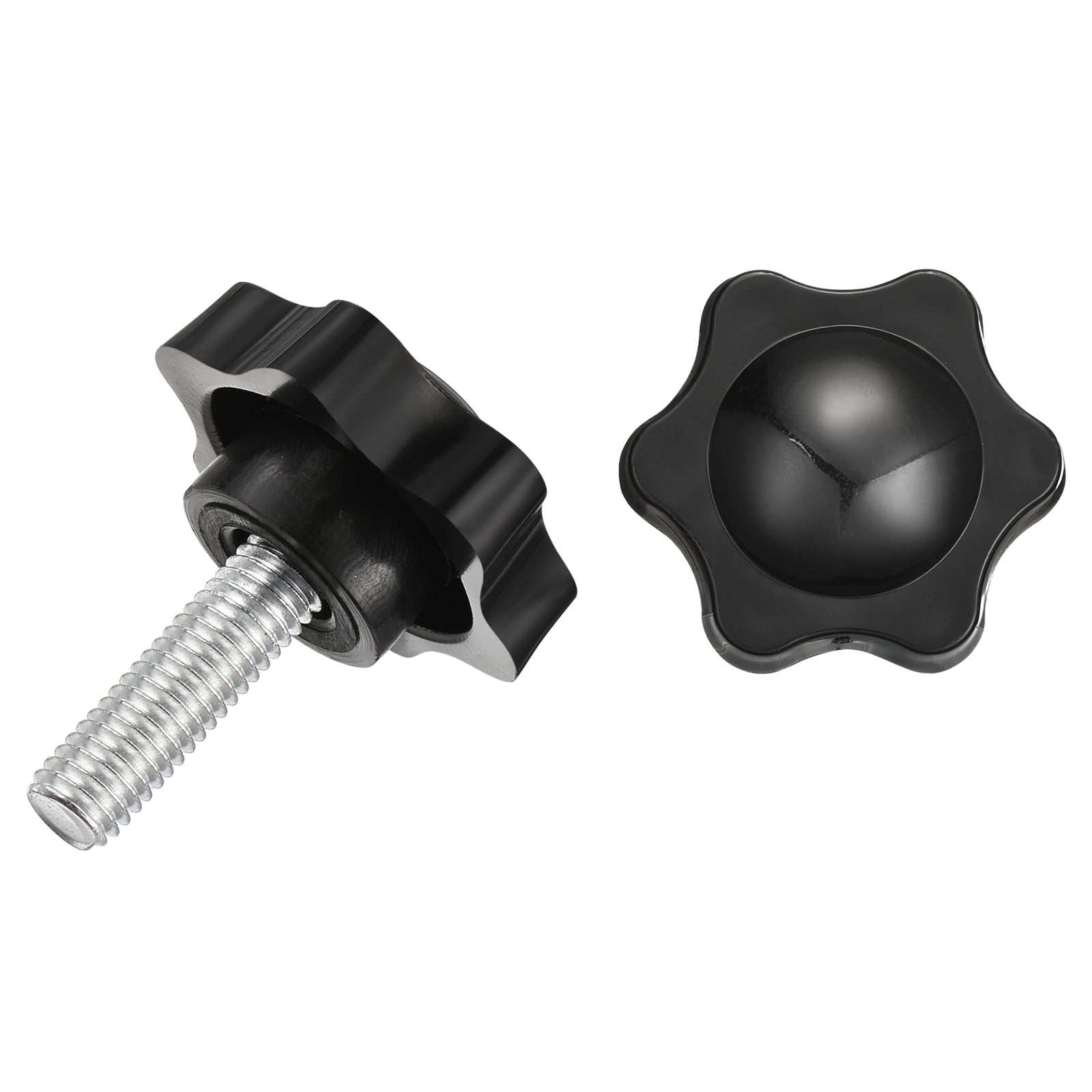 Uxcell 2Pcs Star Knobs, M8x25mm Plastic Hex Shaped Clamping Handle Screw Knobs, Hand Tightening ...