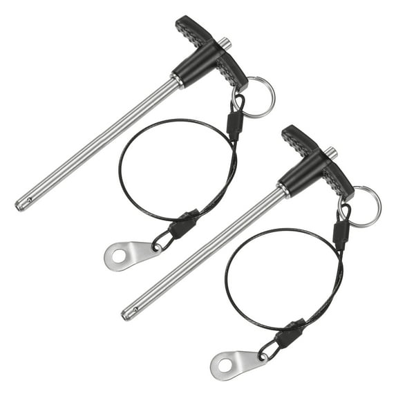 Uxcell 2Pcs T Handle Lock Pins, 6mm Dia. 90mm Usage Long Push-Button ...