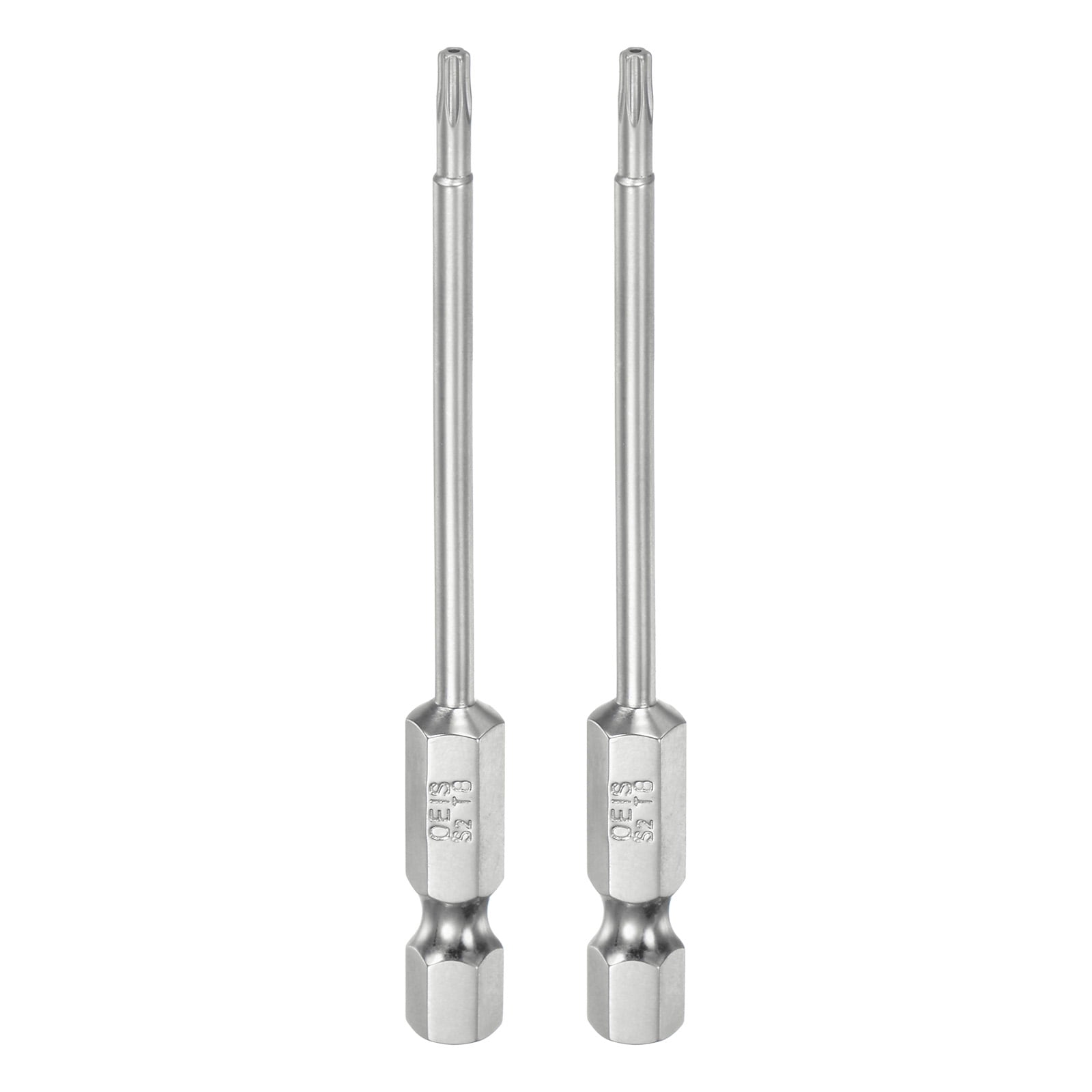 Uxcell 2Pcs T8 Security Torx Bit 1/4" Hex Shank 3" S2 Steel Magnetic ...