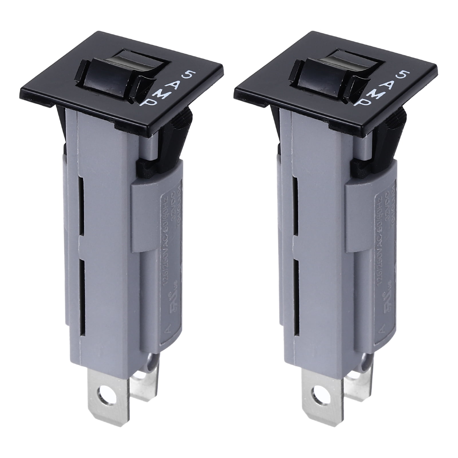 Uxcell 2Pcs Thermal Circuit Breakers 125/250VAC 32VDC 5A Manual Reset ...