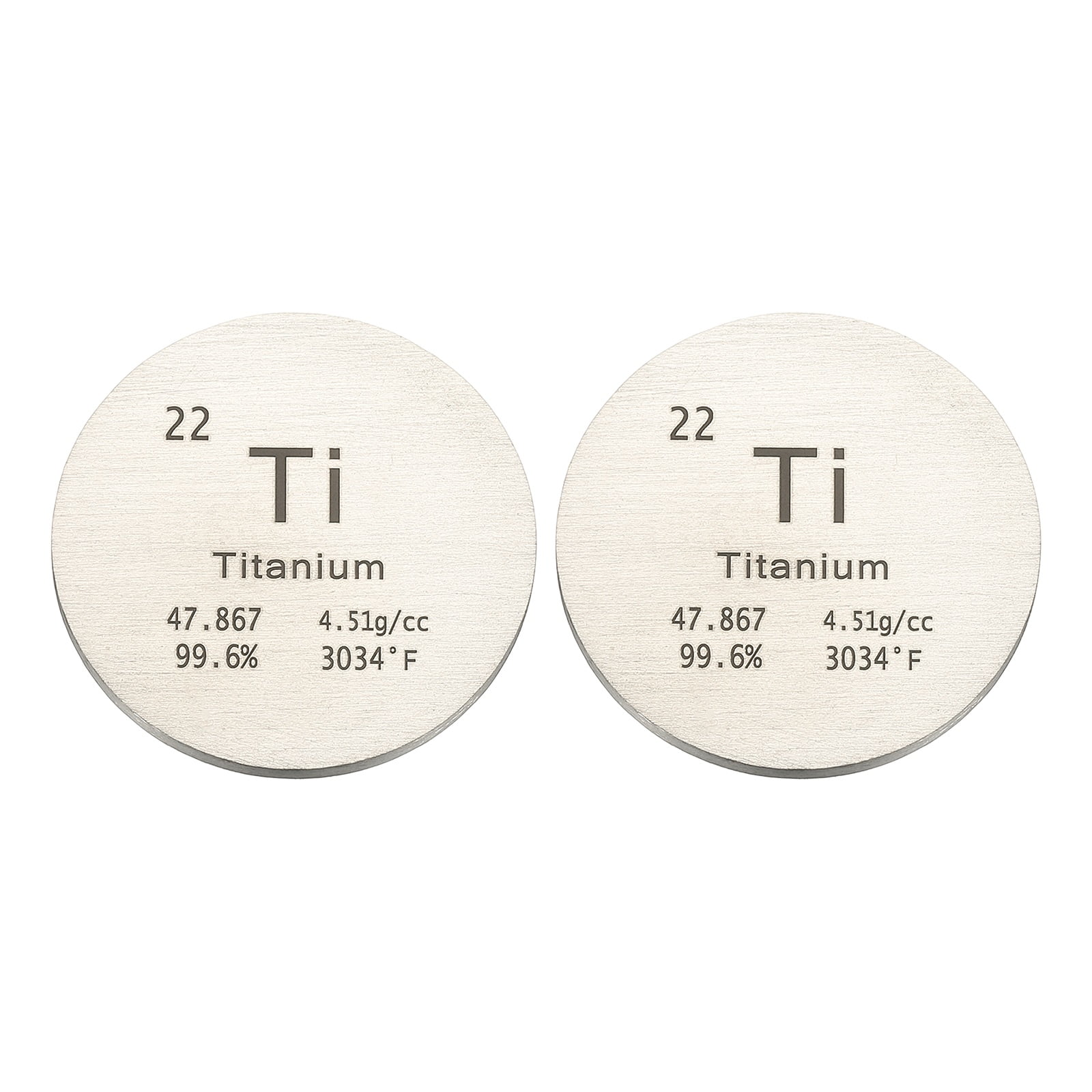 Uxcell 2Pcs Titanium Disc, 1.2 inch Ti Density Circle Sheets Plates ...