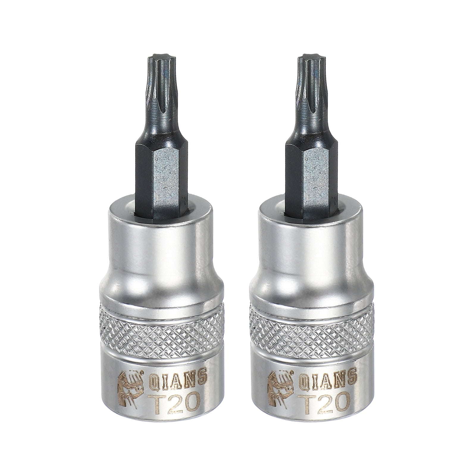 Uxcell 2Pcs Torx Bit Socket 3/8" Drive T20 S2 Steel Star Head ...