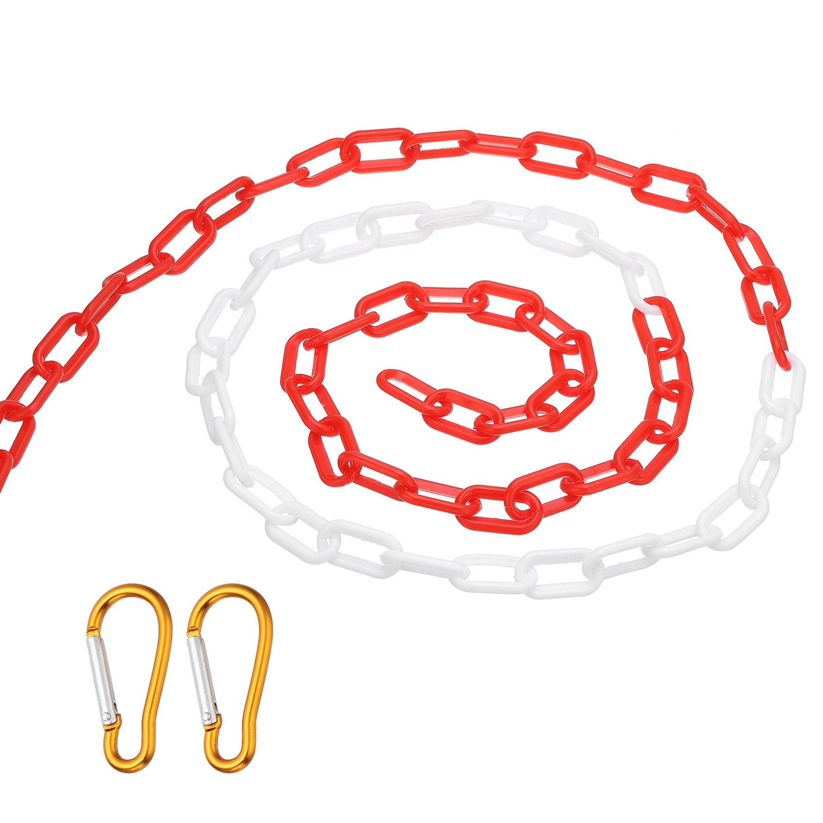 Uxcell 2Pcs Total 20Ft Plastic Safety Barrier Chain 4 Magnetic Hooks ...