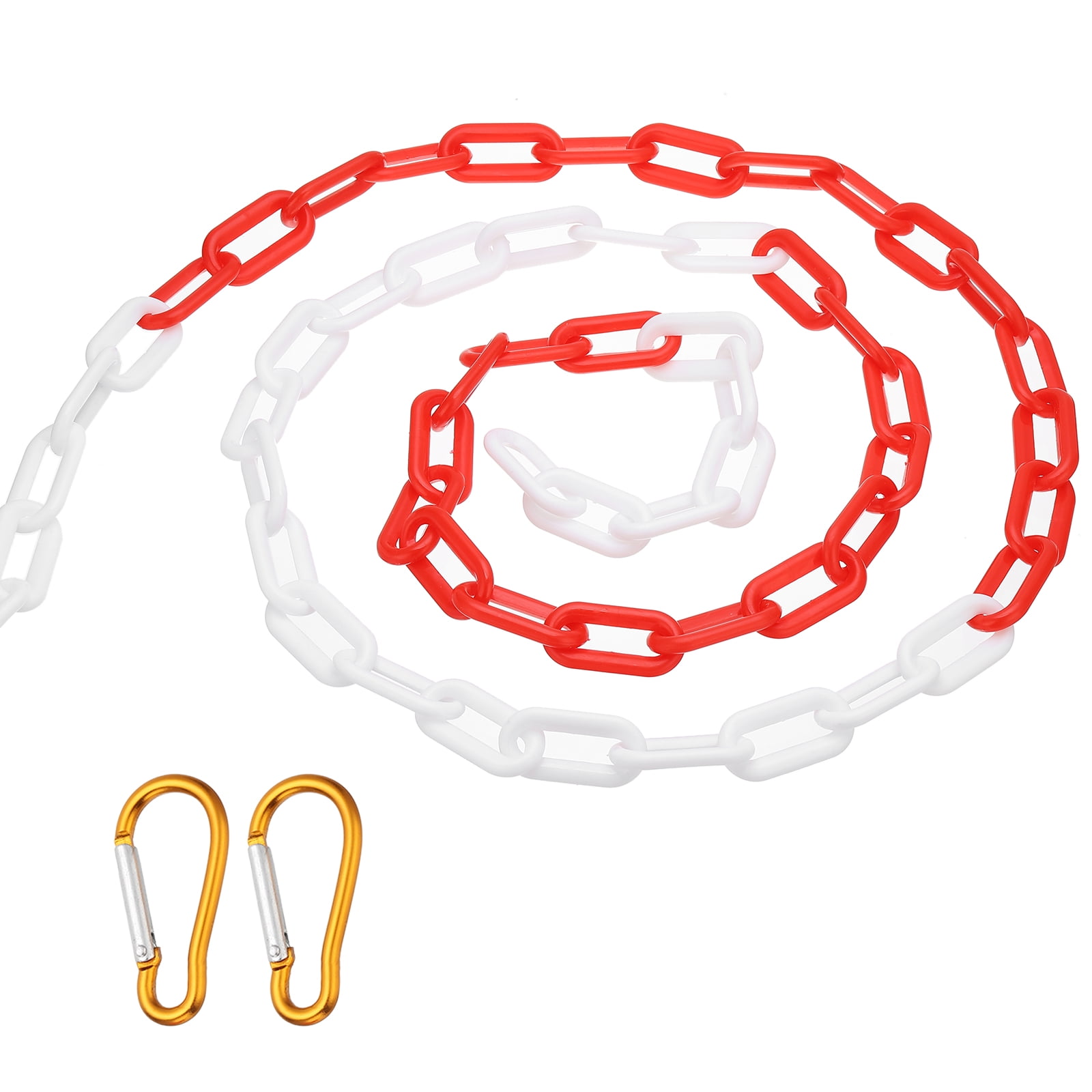 Uxcell 2Pcs Total 20Ft Plastic Safety Barrier Chain, 4 Magnetic Hooks ...