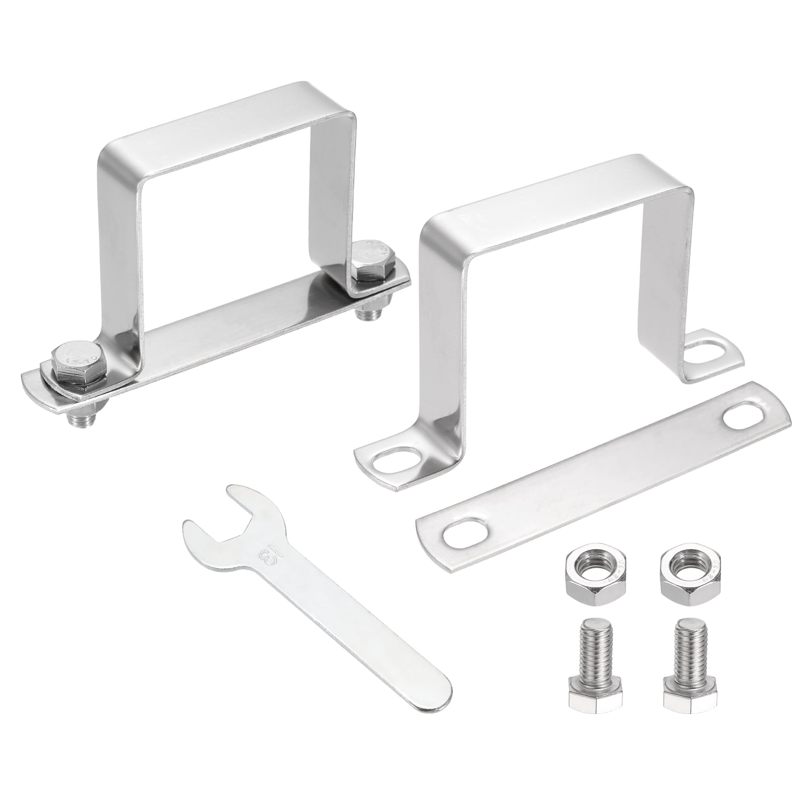 Uxcell 2Pcs U Shape Square Tube Clamp, 60x60mm U Shaped Bracket 304 ...