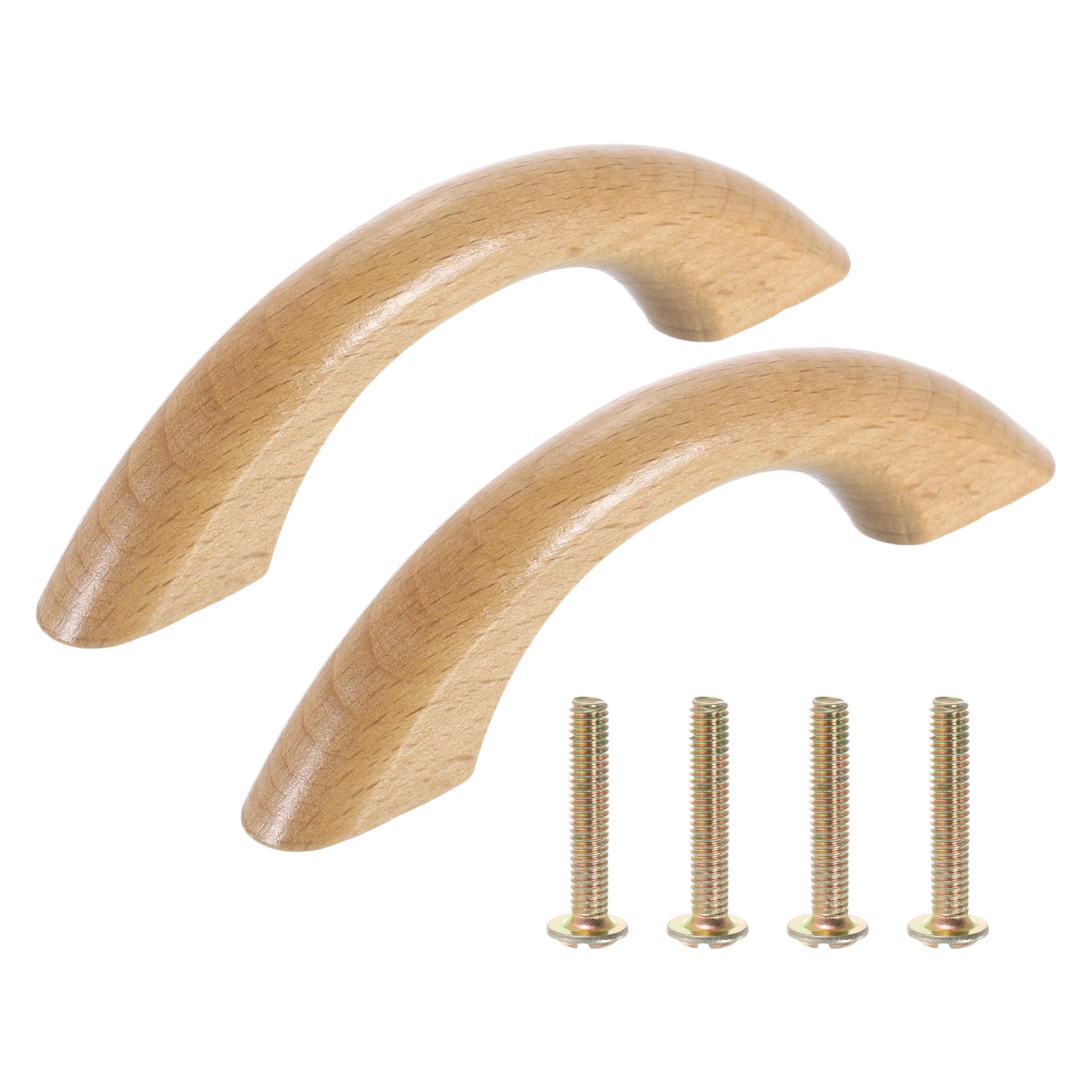 Uxcell 2Pcs Wood Drawer Pulls Handles, 64mm/2.5" Hole Spacing Bridge ...