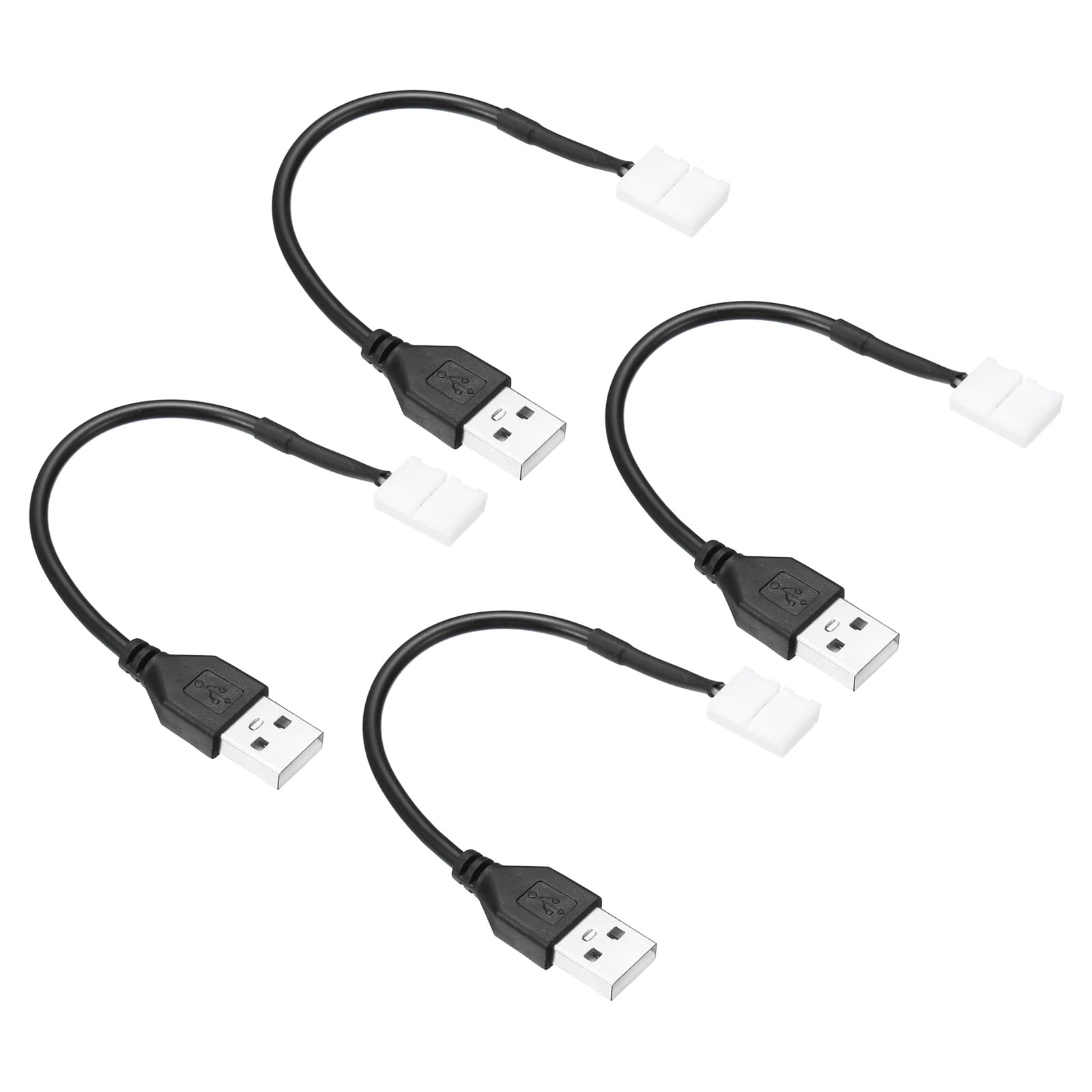 Uxcell 2Pin 15cm Long USB Male to 8mm Solderless Strip Connector Cable ...