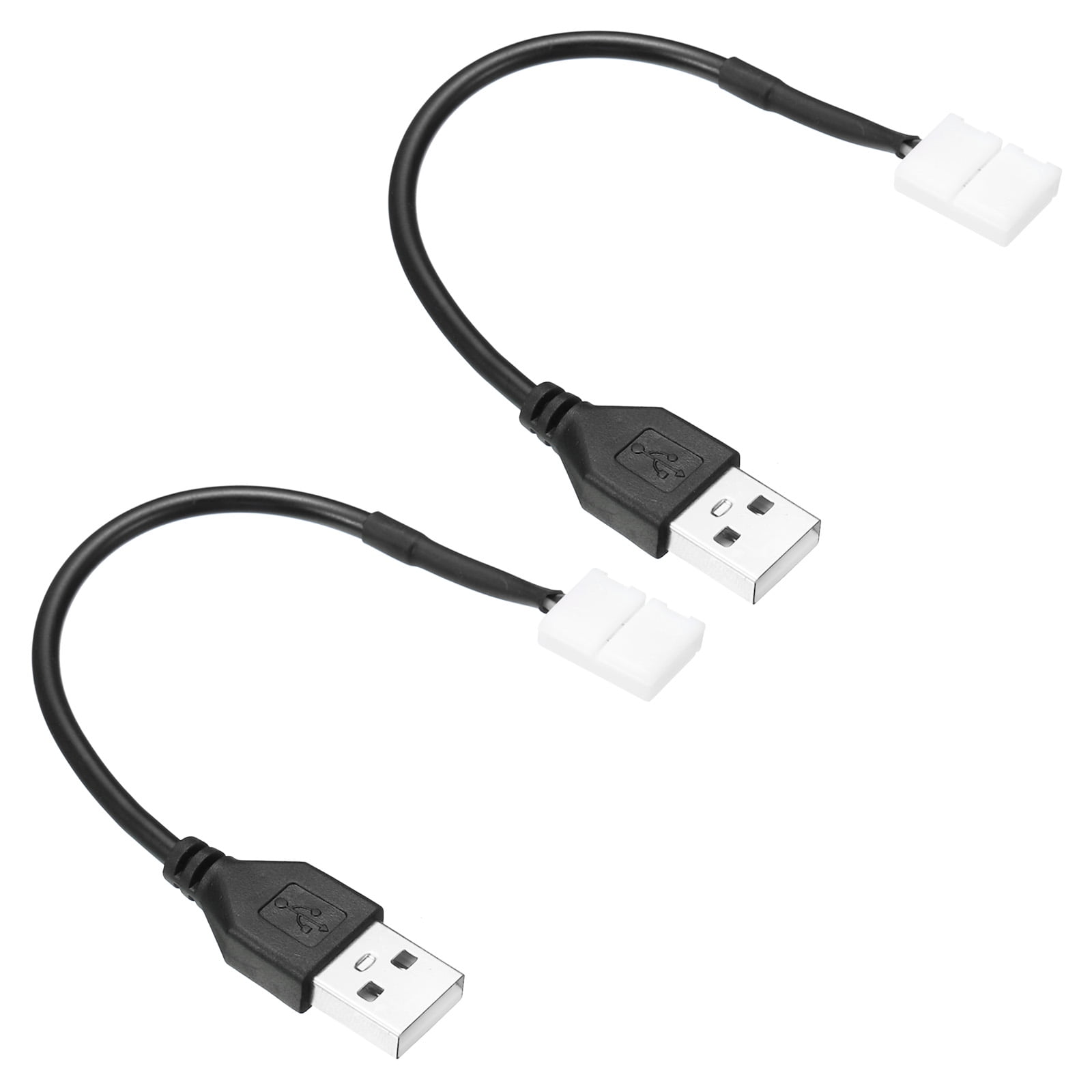 Uxcell 2Pin 15cm Long USB Male to 8mm Solderless Strip Connector Cable ...