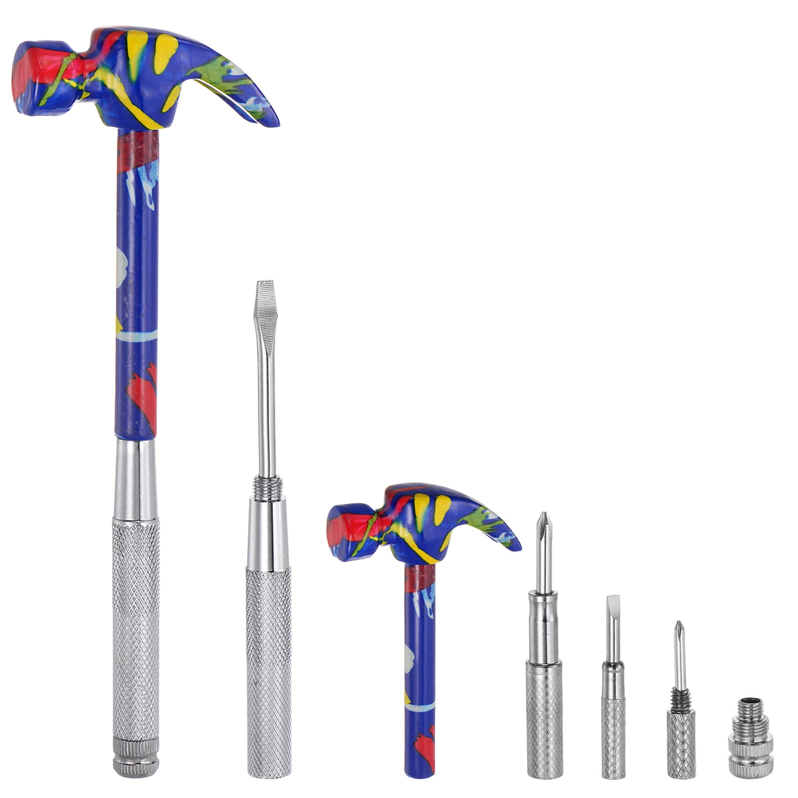 Uxcell 2Set 6 in 1 Mini Multifunction Claw Hammer With Slotted Phillips ...