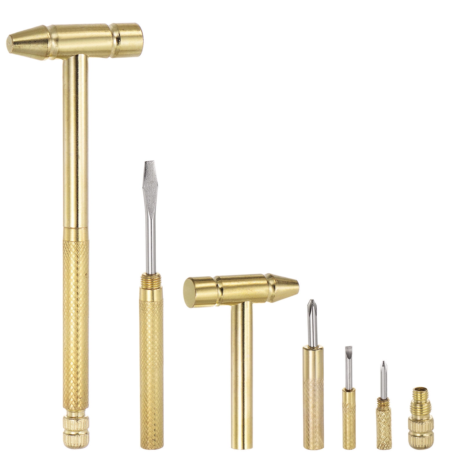 Uxcell 2Set 6 in 1 Mini Multifunction Copper Hammer with Slotted ...
