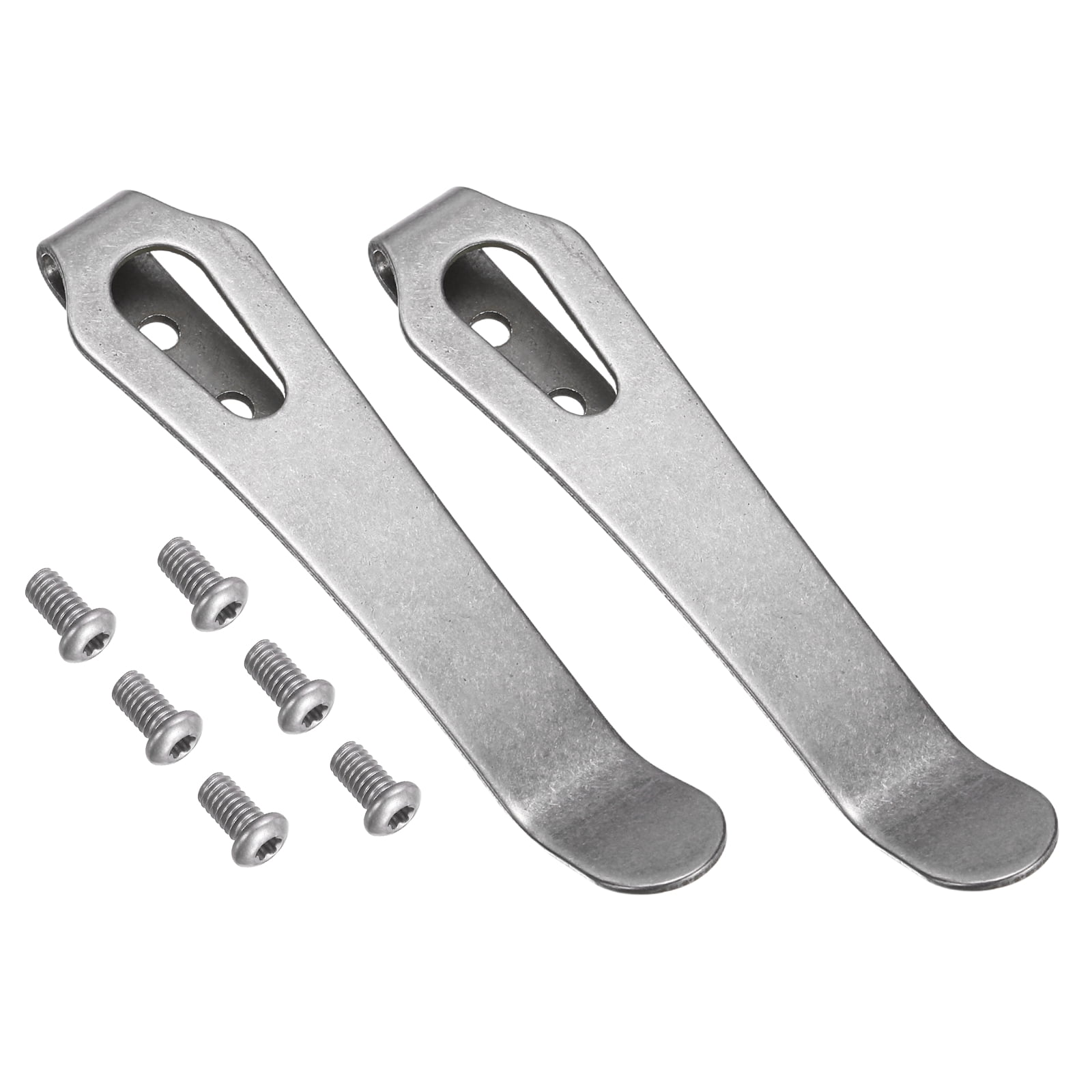 Uxcell 2Set Deep Carry Pocket Clip 2.4"(61mm) Length 420 Stainless ...