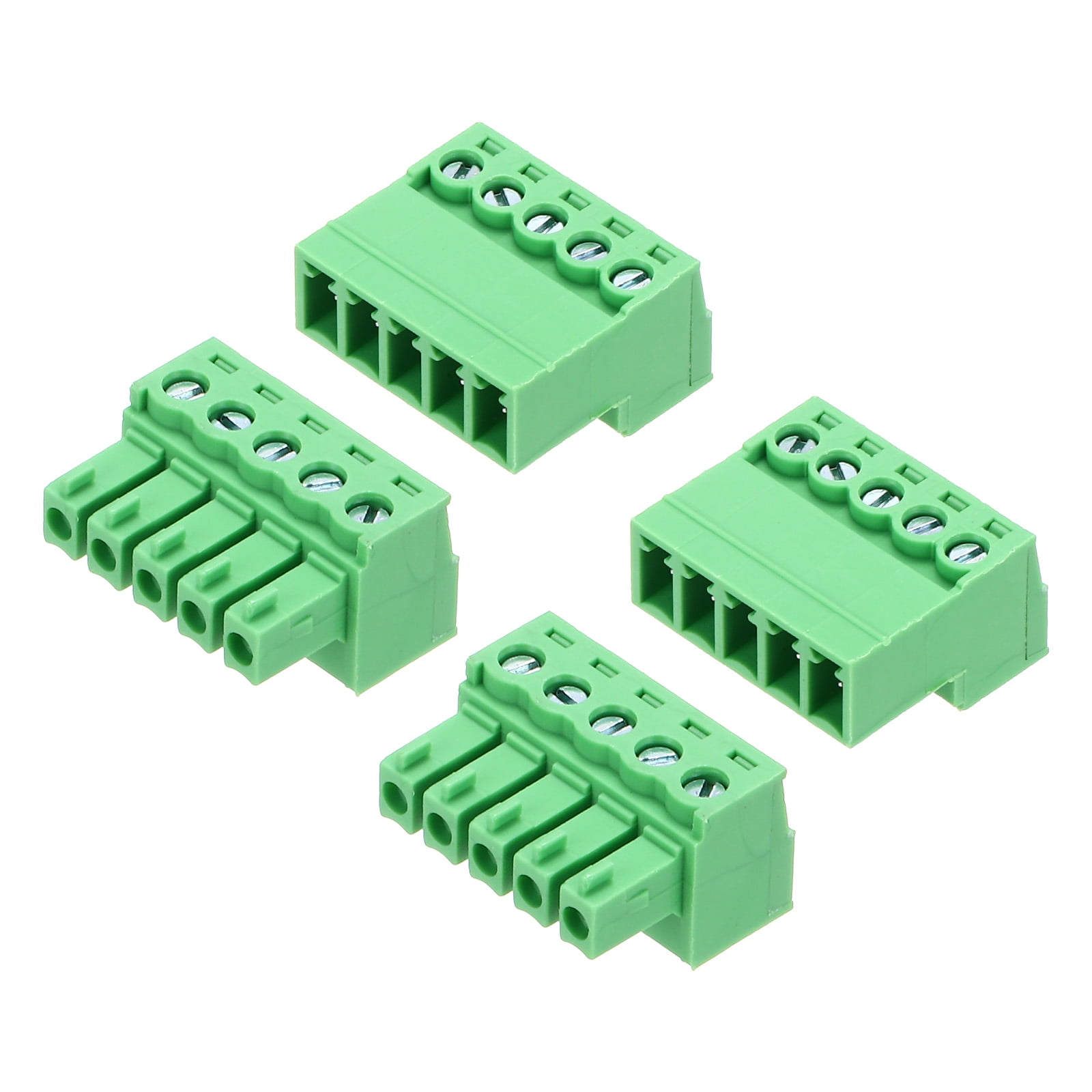 Uxcell 2Set PCB Terminal Block, 300V 8A Male&Female 5 Positions 3.81mm ...