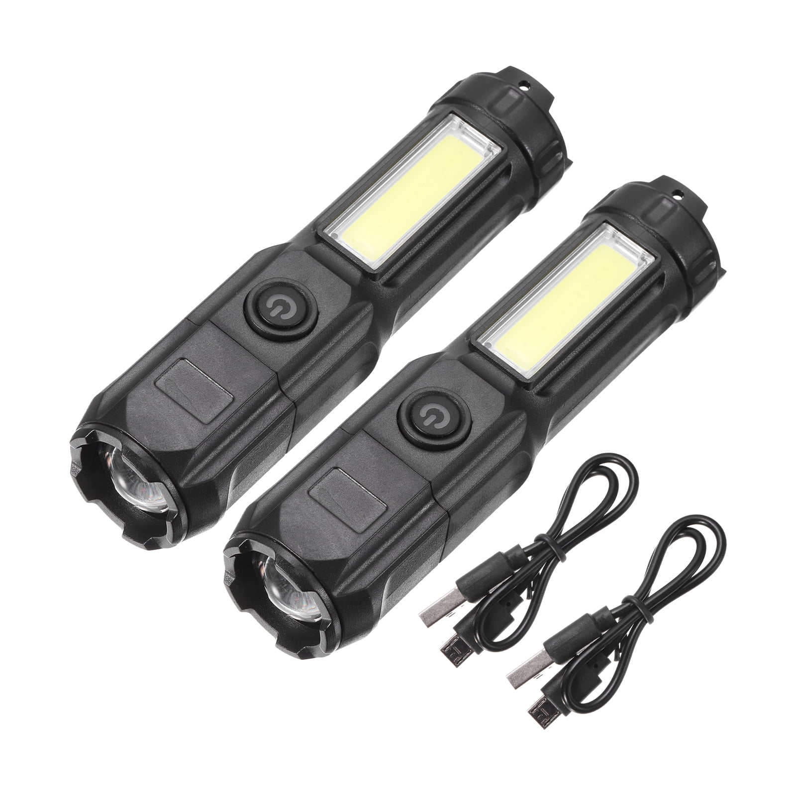 Uxcell 2Set Scalable LED Flashlight, 3 Mode Plastic White Light USB ...